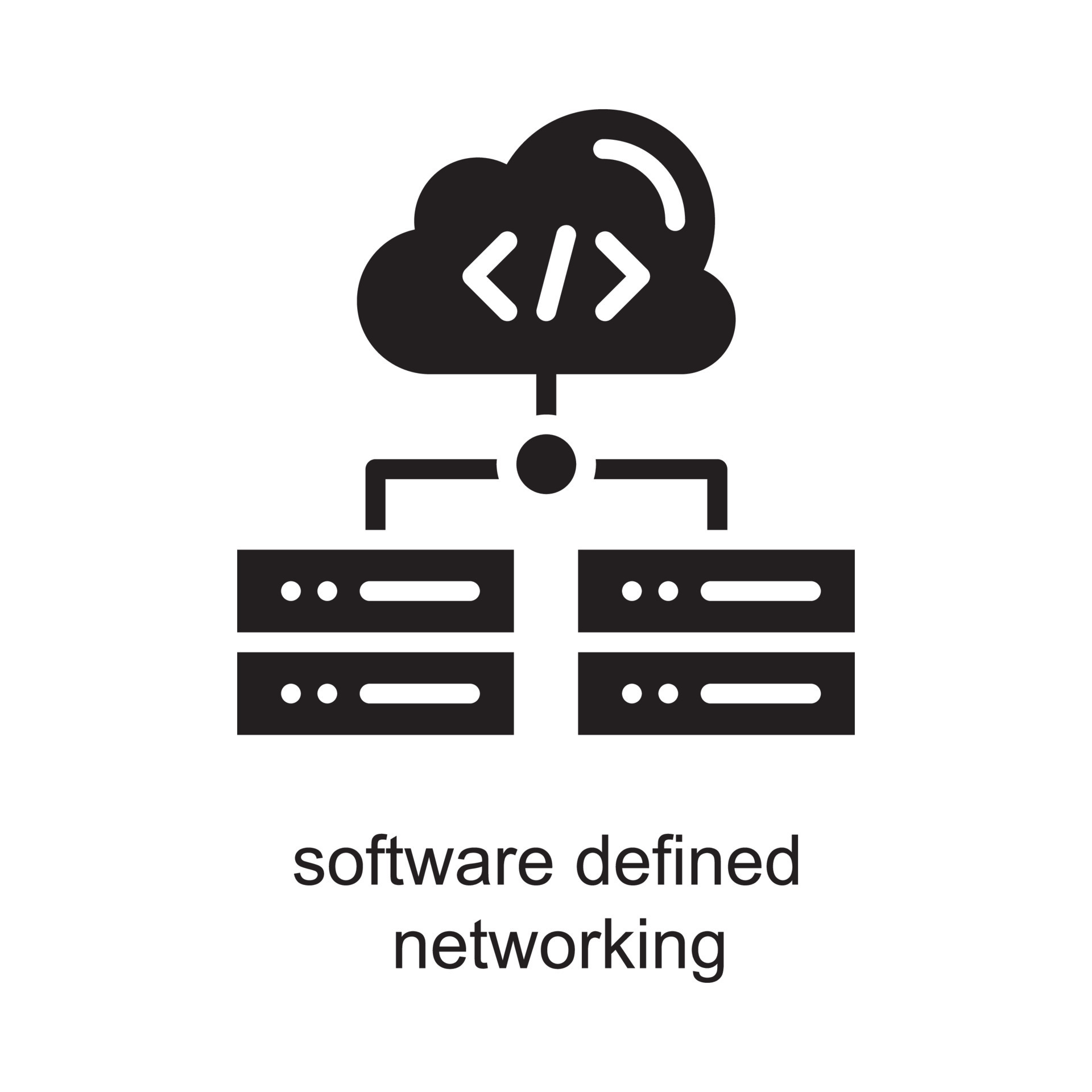 Software Defined Networking Vector Outline Icon Design Illustration