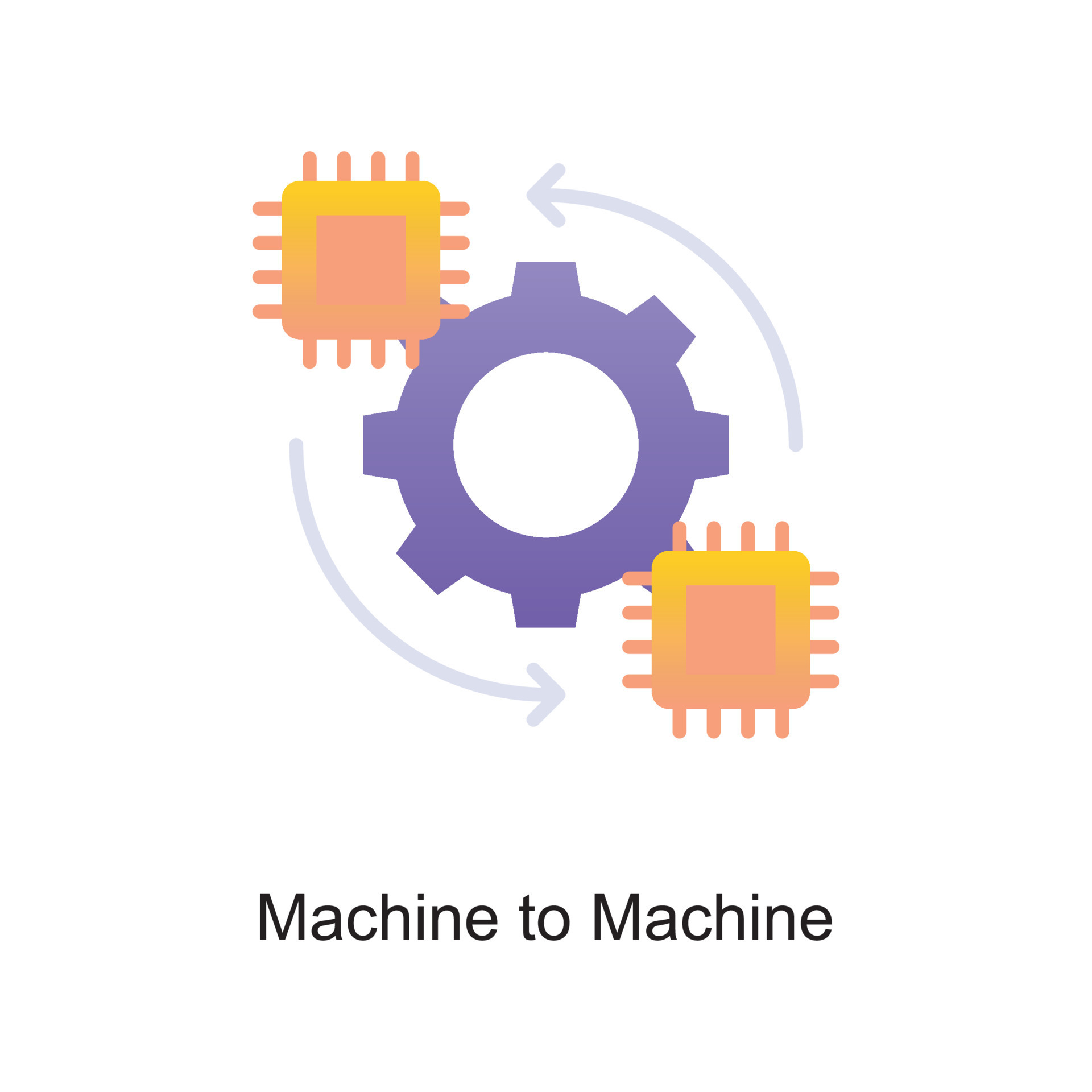Machine to Machine vector Outline Icon Design illustration. Internet of ...