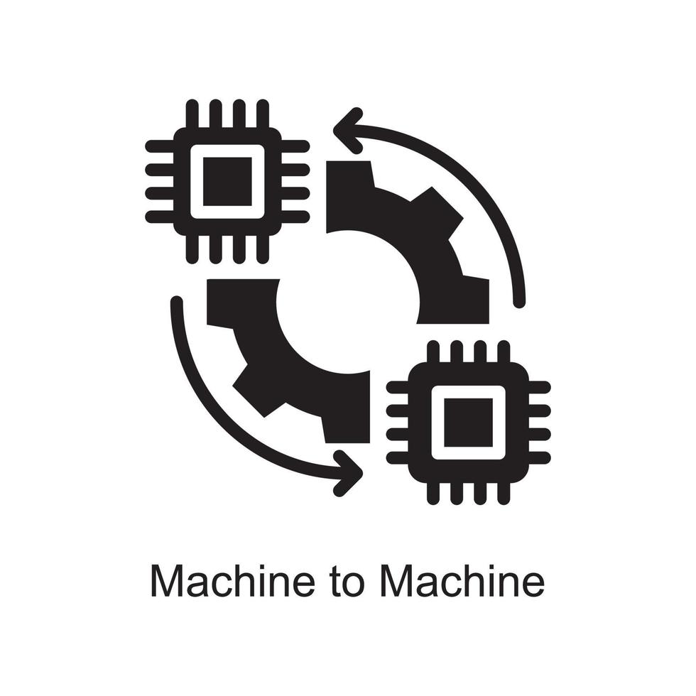 Machine to Machine vector Outline Icon Design illustration. Internet of ...
