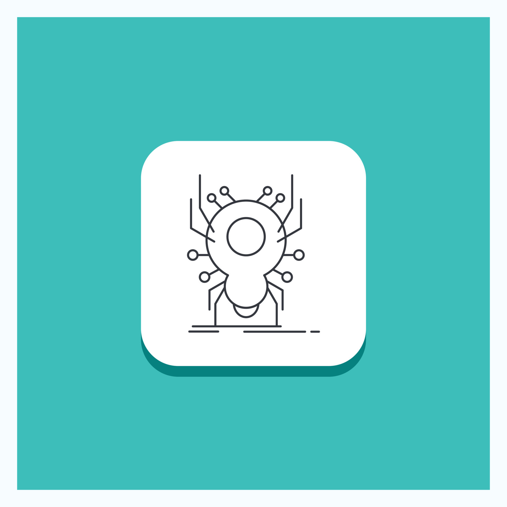 Round Button For Bug Insect Spider Virus App Line Icon Turquoise Background 12918472 Vector