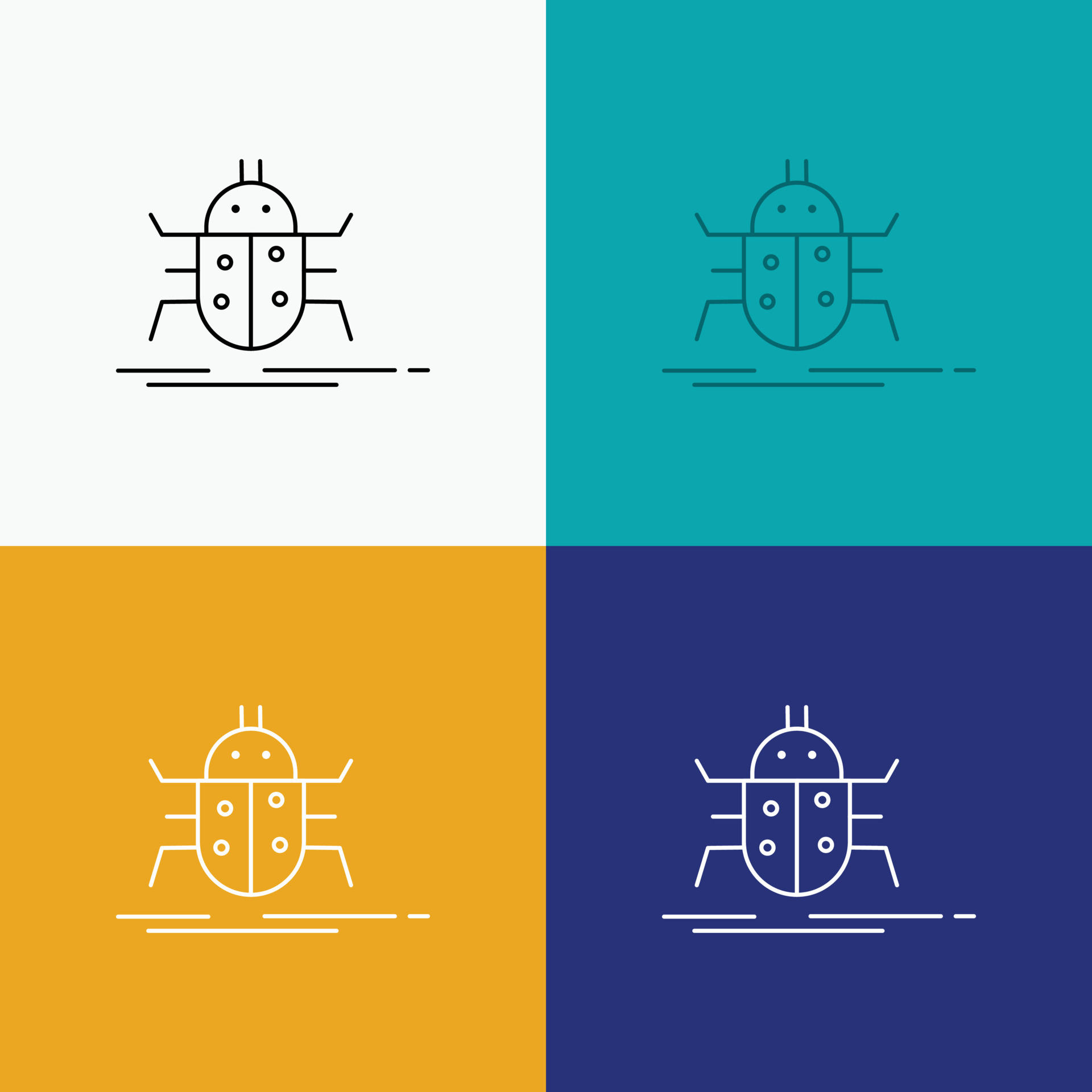 Bug. bugs. insect. testing. virus Icon Over Various Background. Line ...