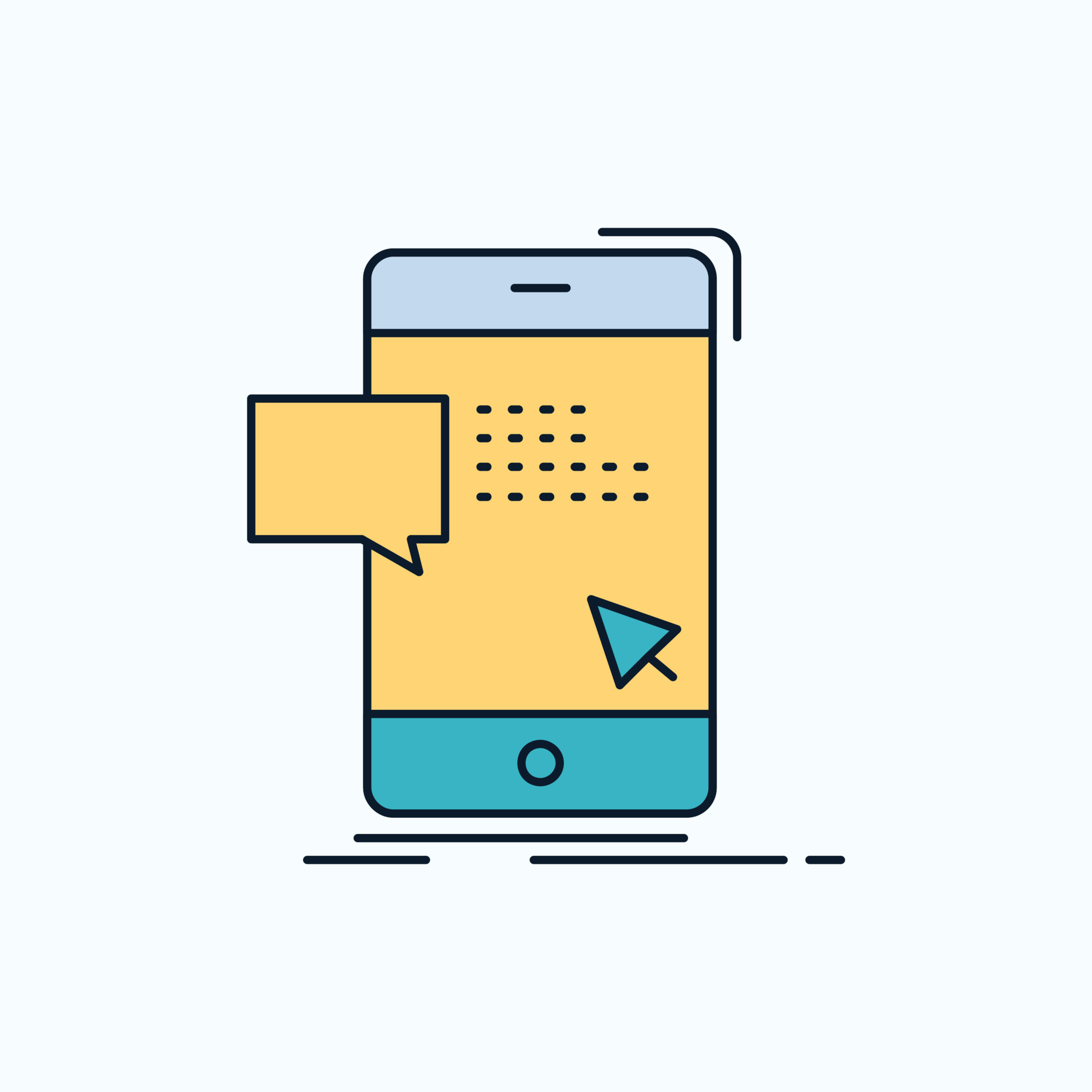 Bulk Dialog Instant Mail Message Flat Icon Green And Yellow Sign