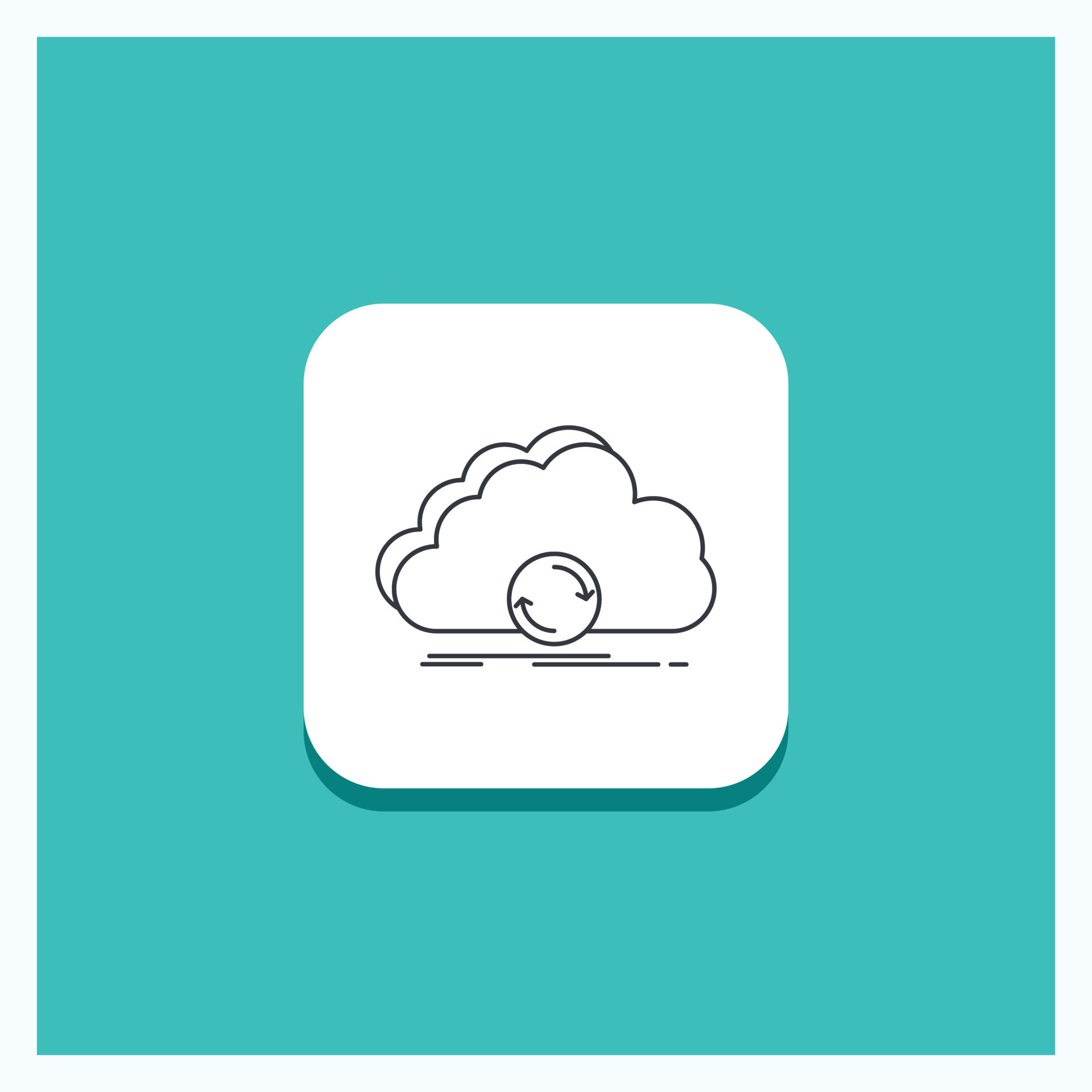 Round Button for cloud. syncing. sync. data. synchronization Line icon ... Round Button for cloud. syncing. sync. data. synchronization Line icon ...