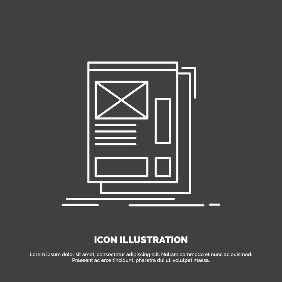 Wire Framing Web Layout Development Icon Line Vector Symbol For Ui And Ux Website Or