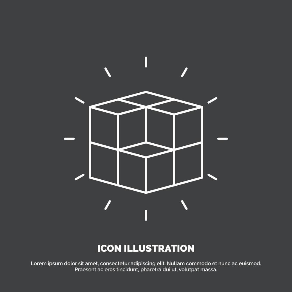 box. labyrinth. puzzle. solution. cube Icon. Line vector symbol for UI and UX. website or mobile ...