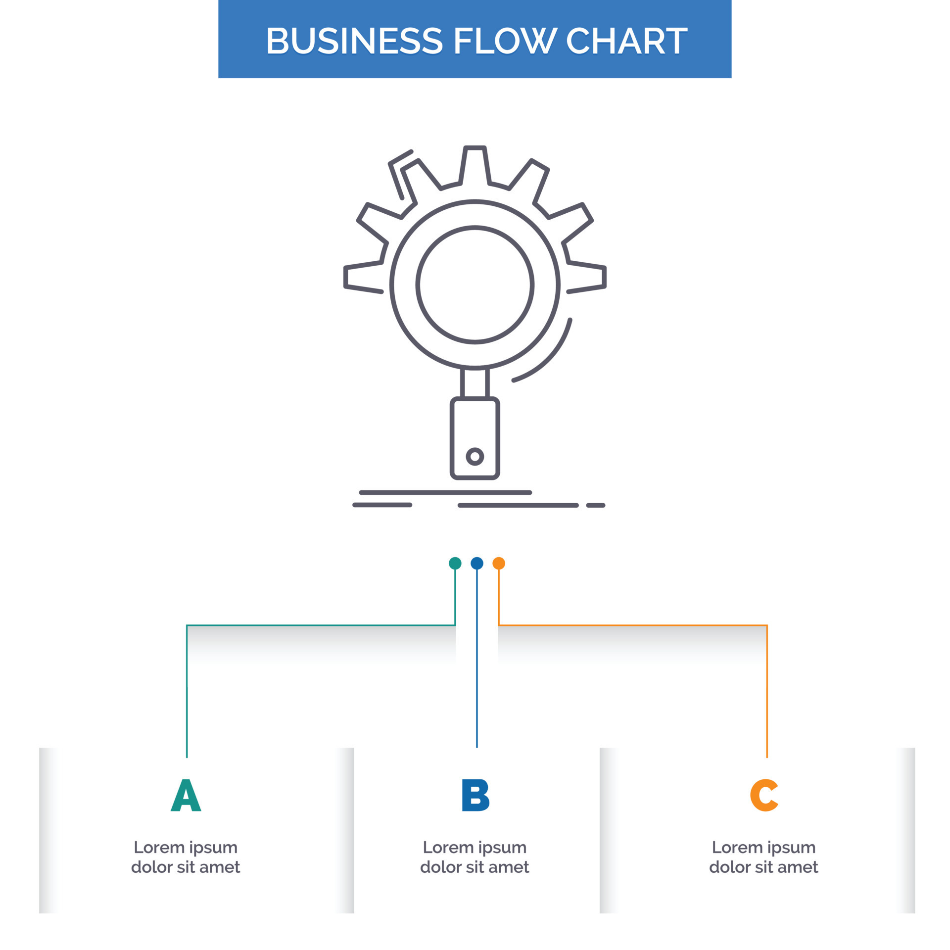 Seo Search Optimization Process Setting Business Flow Chart Design With 3 Steps Line Icon