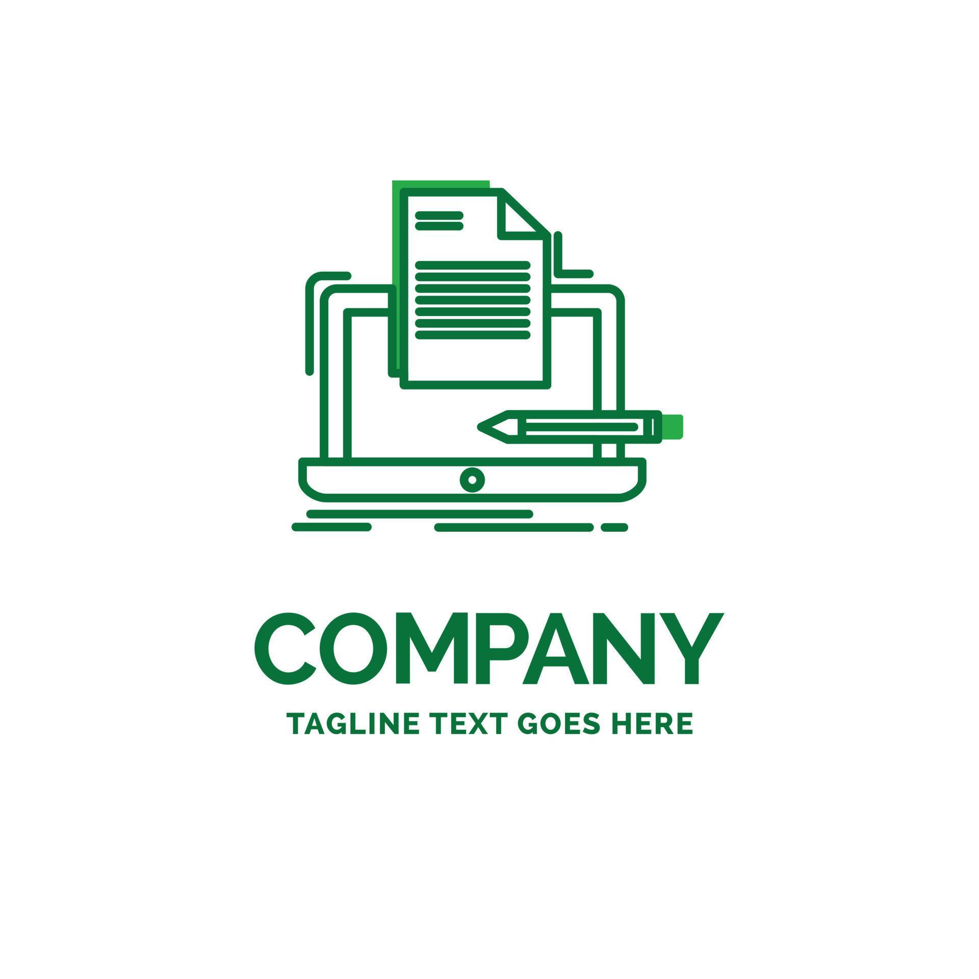 Coder Coding Computer List Paper Flat Business Logo Template Creative Green Brand Name