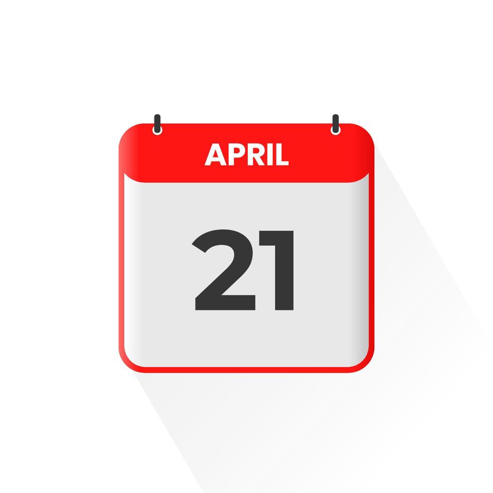 21st April calendar icon. April 21 calendar Date Month icon vector ... 21st April calendar icon. April 21 calendar Date Month icon vector ...