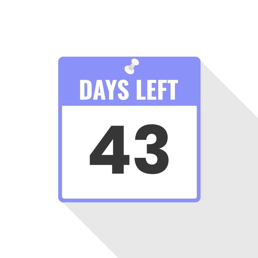 43 Days Left Countdown sales icon. 43 days left to go Promotional banner 12919561 Vector Art at ...