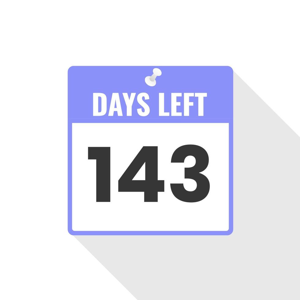 143 Days Left Countdown sales icon. 143 days left to go Promotional banner 12919745 Vector Art ...