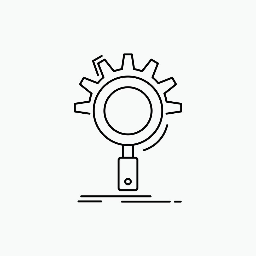 Seo Search Optimization Process Setting Line Icon Vector Isolated