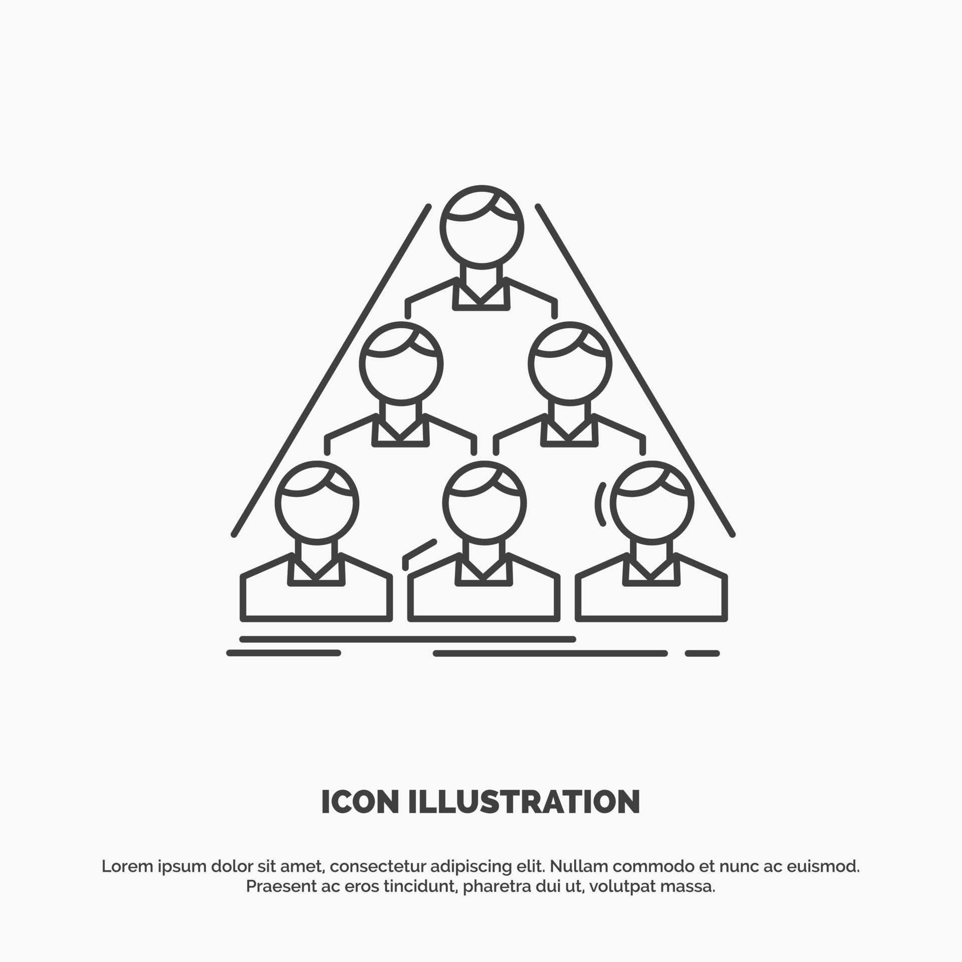 Team Build Structure Business Meeting Icon Line Vector Gray Symbol For Ui And Ux Website