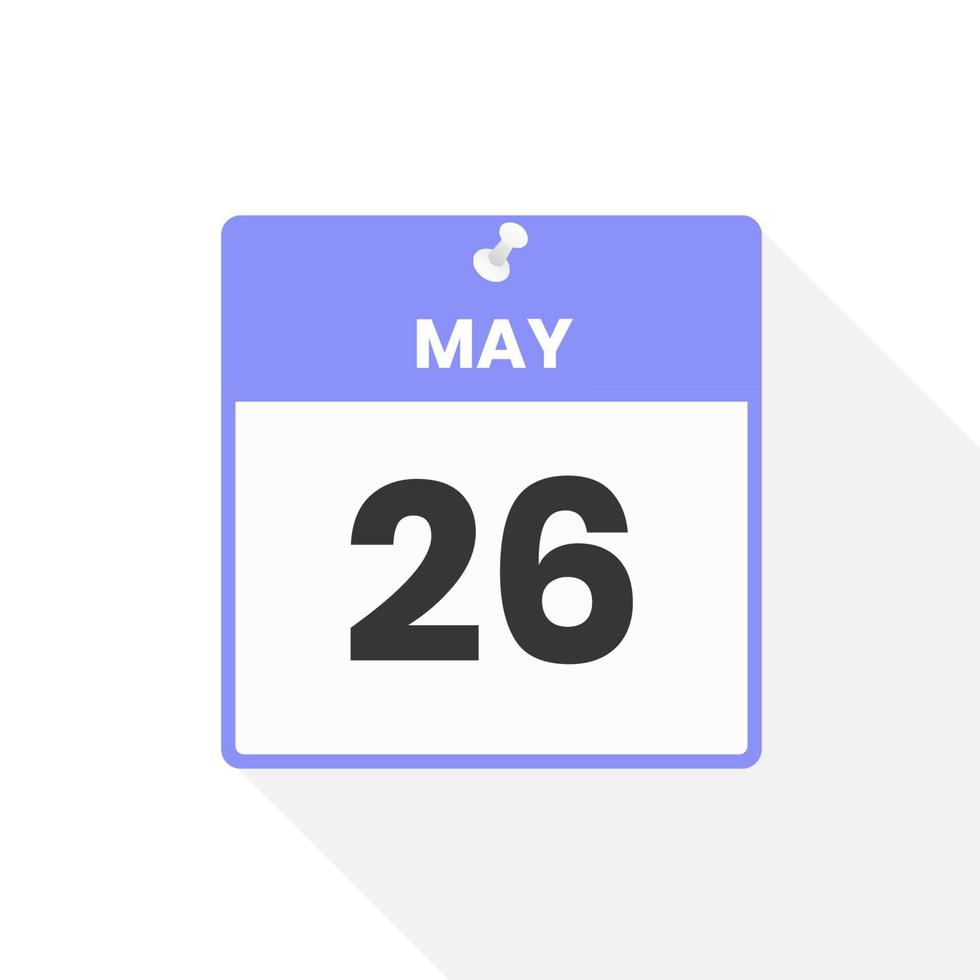 May 26 calendar icon. Date, Month calendar icon vector illustration ... May 26 calendar icon. Date, Month calendar icon vector illustration ...