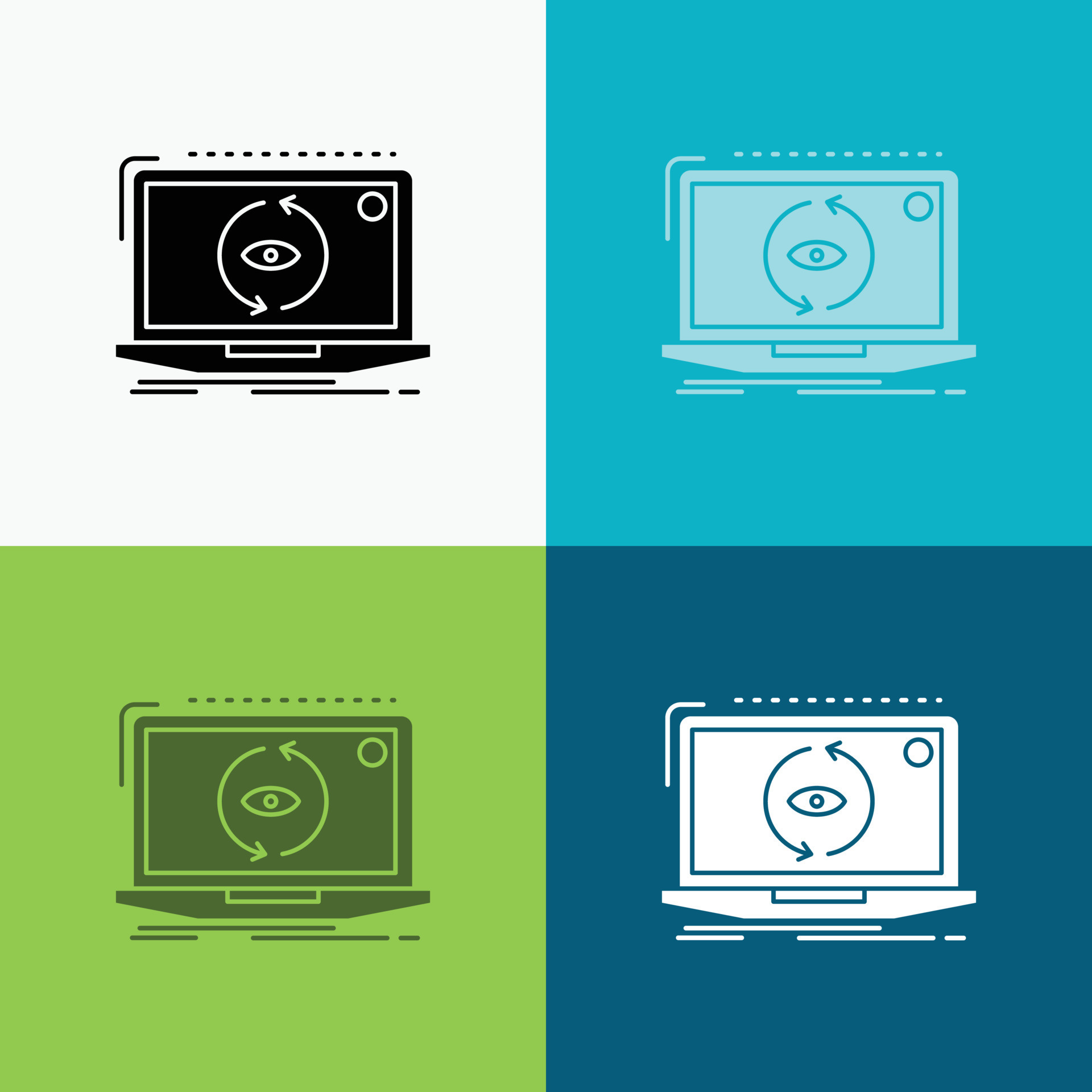 App Application New Software Update Icon Over Various Background Glyph Style Design