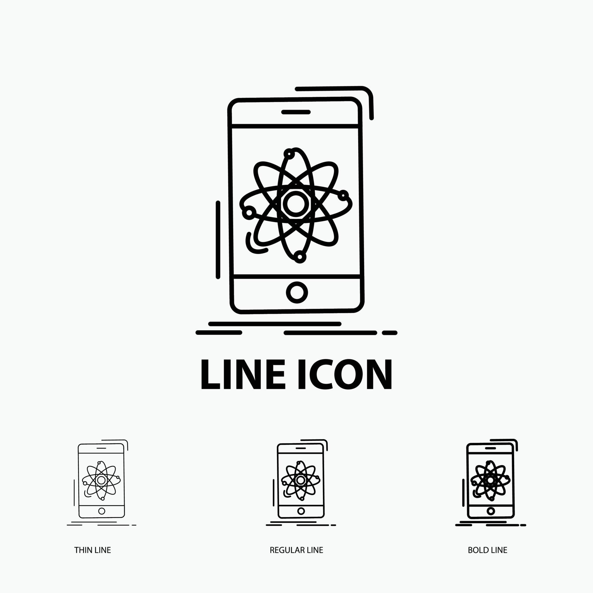 data. information. mobile. research. science Icon in Thin. Regular and Bold Line Style. Vector ...