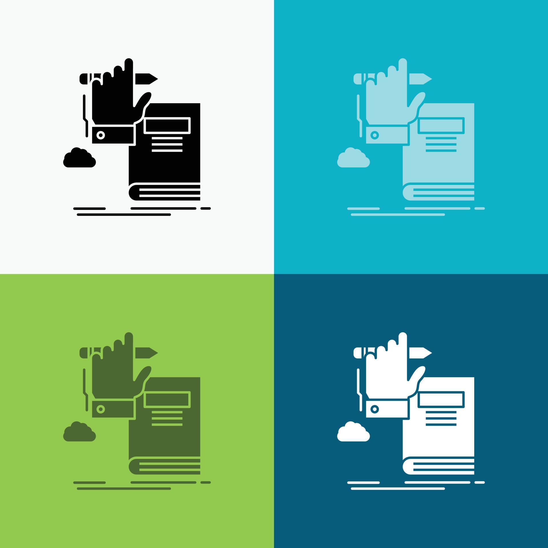 education. knowledge. learning. progress. growth Icon Over Various Background. glyph style ...