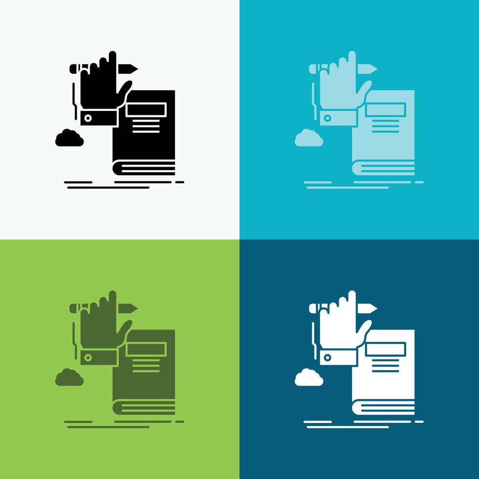 education. knowledge. learning. progress. growth Icon Over Various Background. glyph style ...