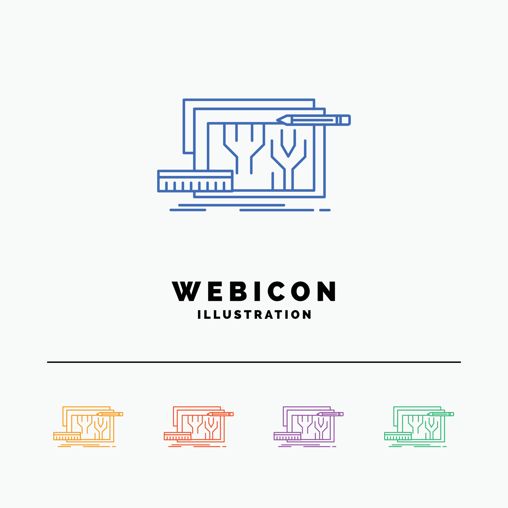 Architecture Blueprint Circuit Design Engineering 5 Color Line Web