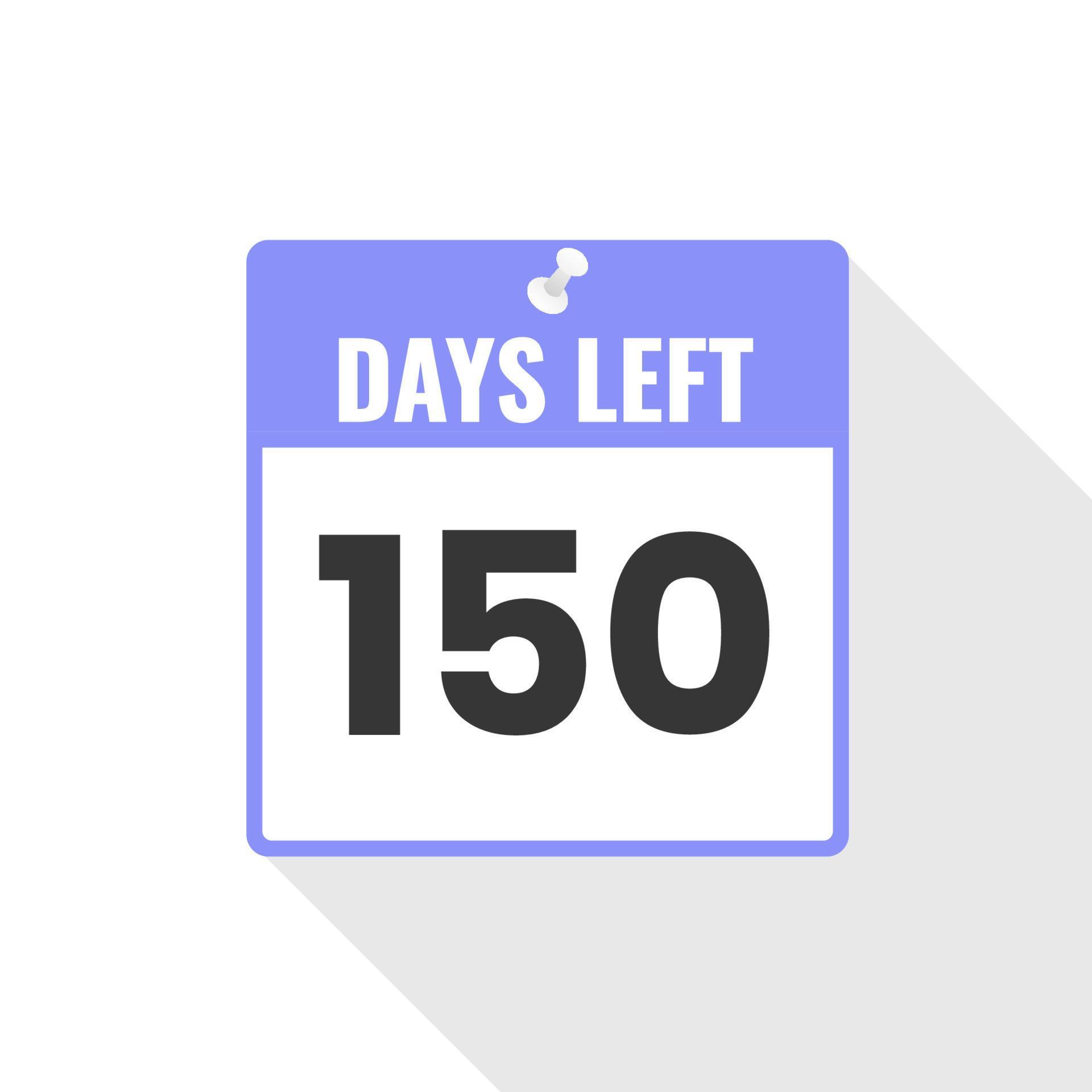 150 Days Left Countdown sales icon. 150 days left to go Promotional banner 12921364 Vector Art ...
