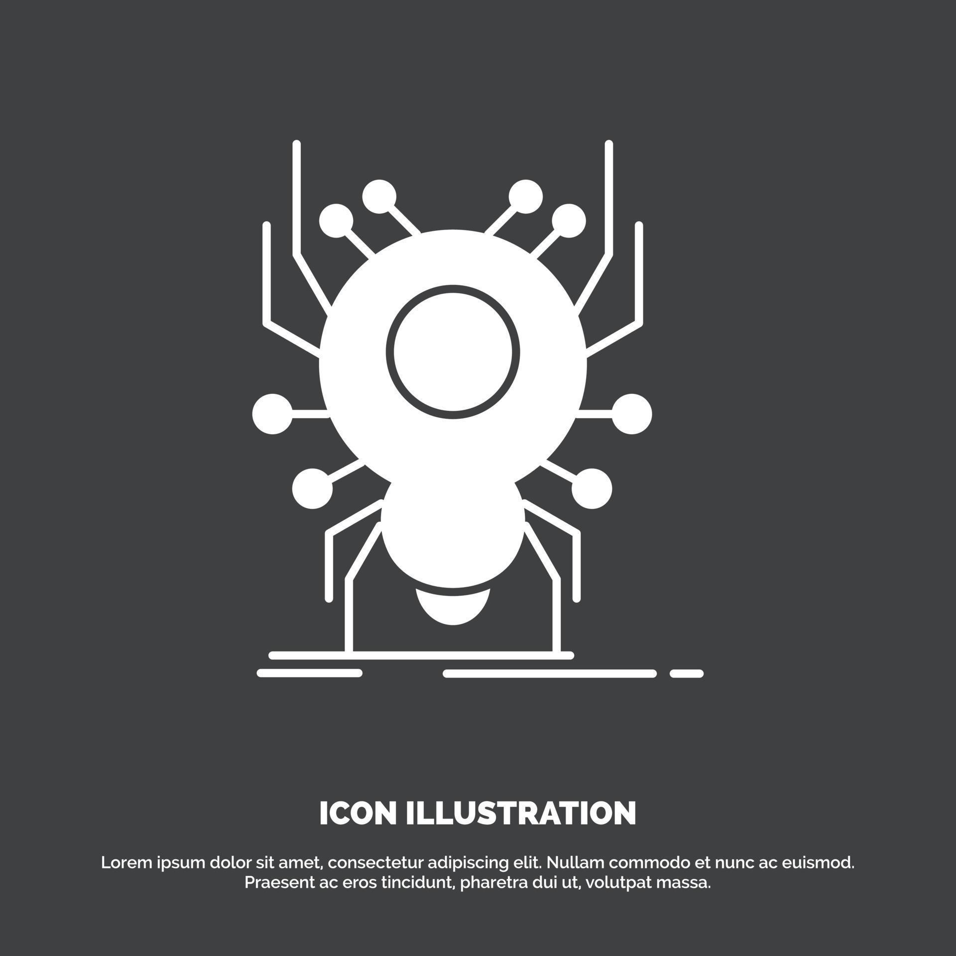 Bug Insect Spider Virus App Icon Glyph Vector Symbol For Ui And Ux