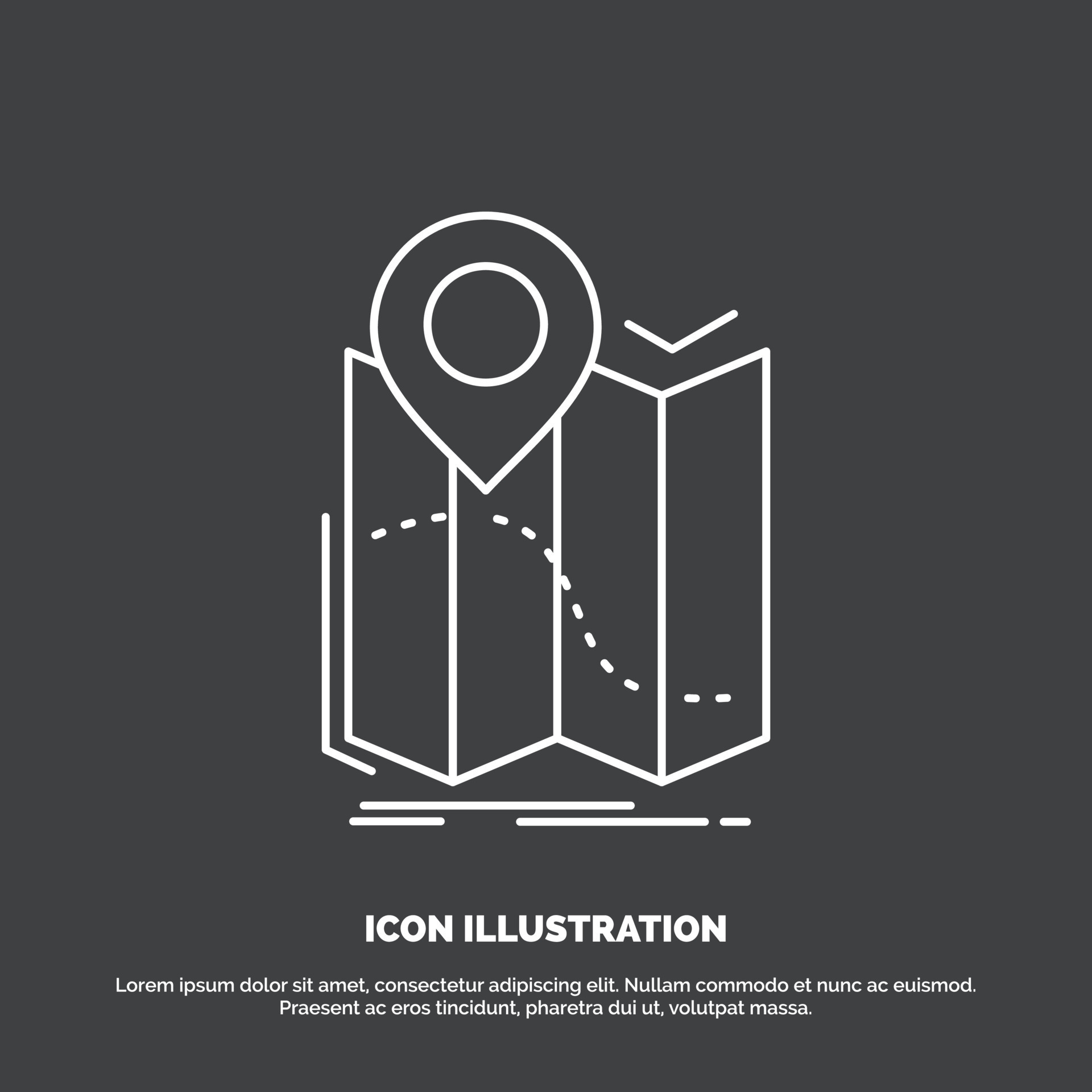 Gps Location Map Navigation Route Icon Line Vector Symbol For Ui