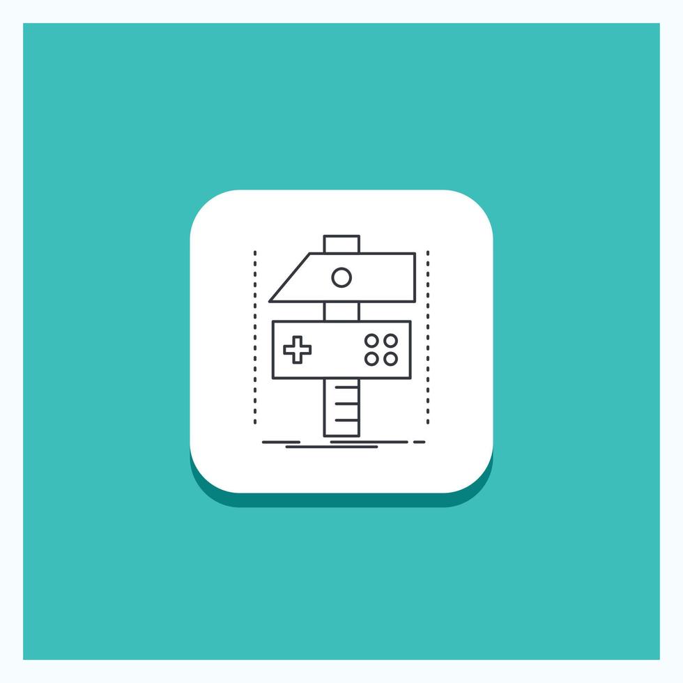 Round Button for Build. craft. develop. developer. game Line icon Turquoise Background 12921739 ...