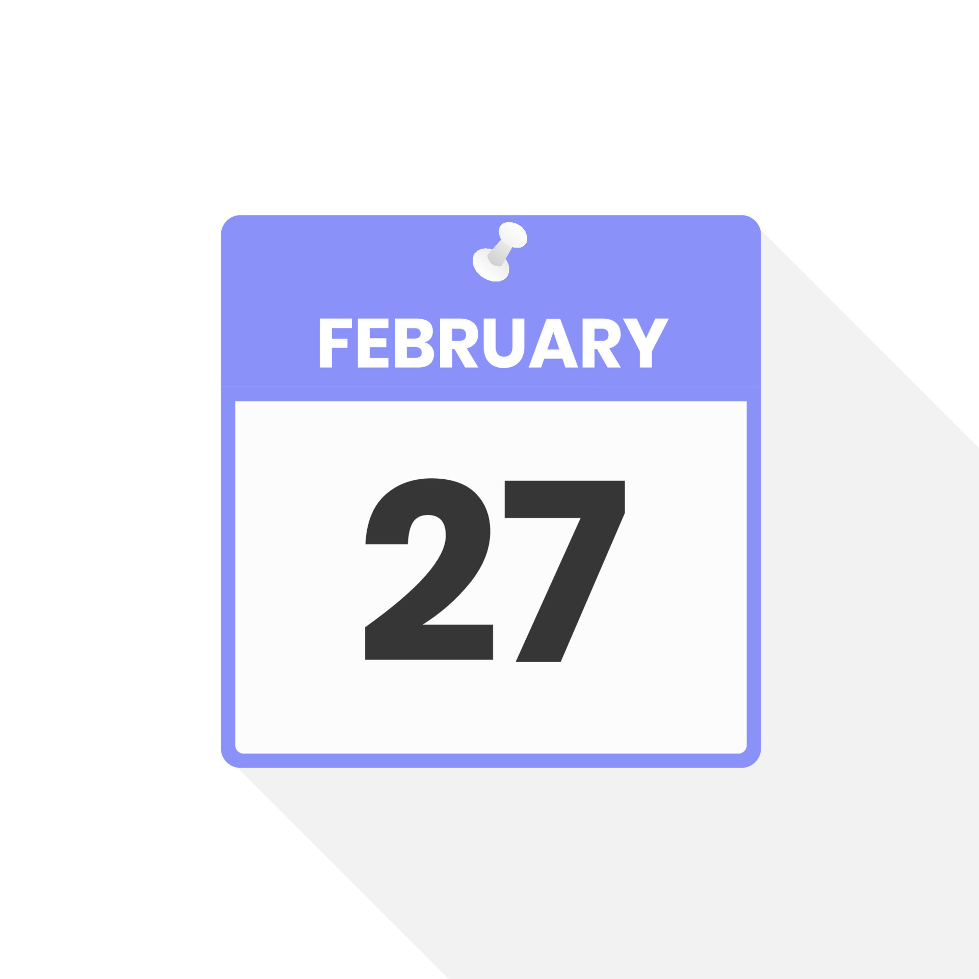 February 27 calendar icon. Date, Month calendar icon vector ... February 27 calendar icon. Date, Month calendar icon vector ...