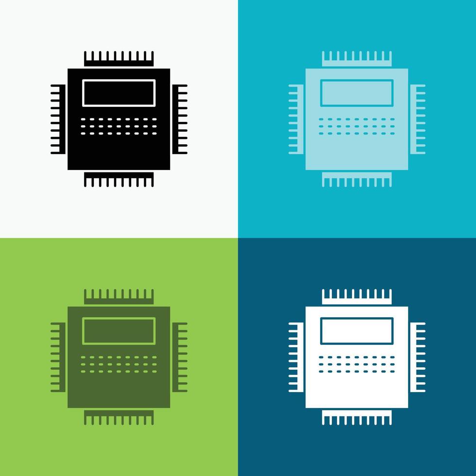 Processor. Hardware. Computer. PC. Technology Icon Over Various Background. glyph style design ...