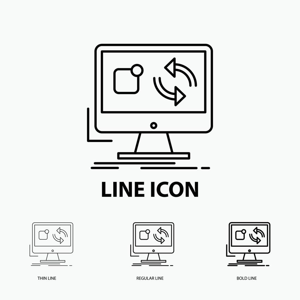 Update App Application Install Sync Icon In Thin Regular And Bold Line Style Vector