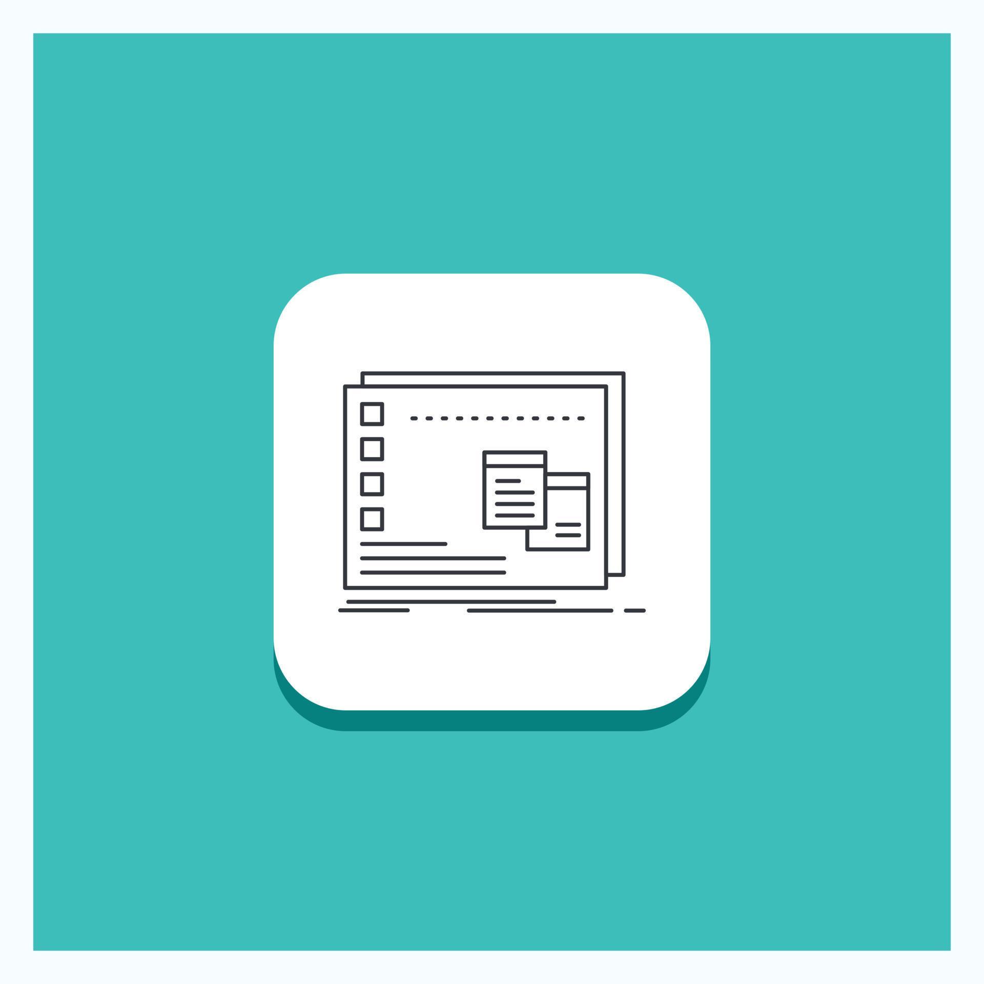 Round Button for Window. Mac. operational. os. program Line icon Turquoise Background 12922362 ...