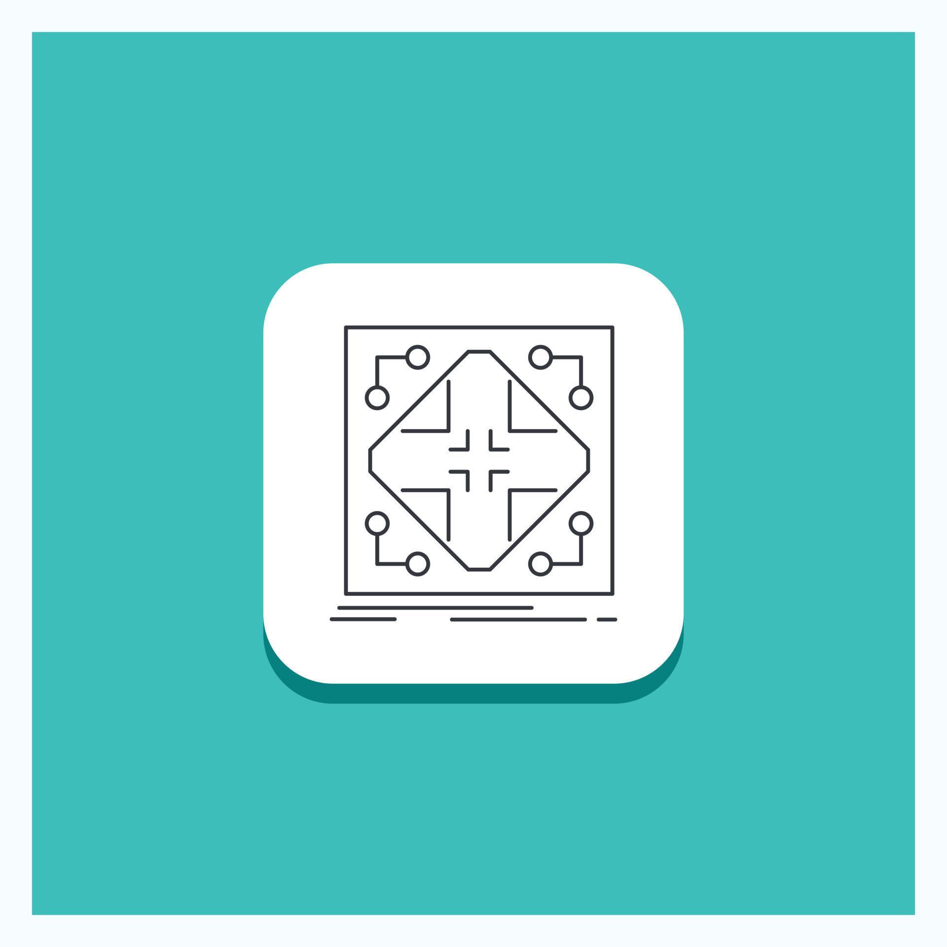 Round Button For Data Infrastructure Network Matrix Grid Line Icon