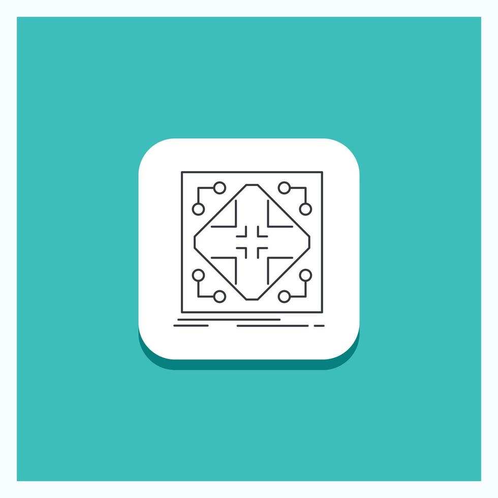 Round Button For Data Infrastructure Network Matrix Grid Line Icon