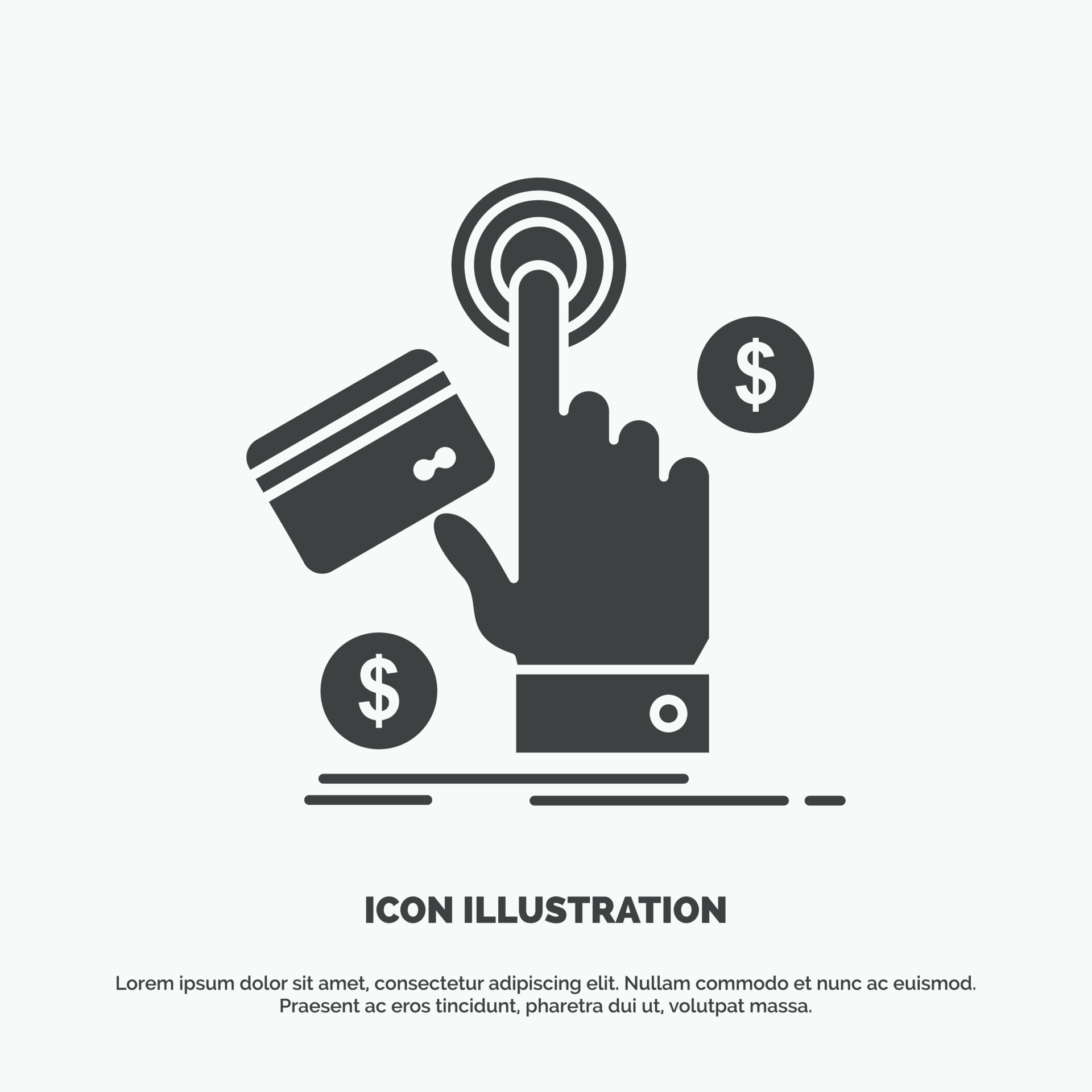 Ppc Click Pay Payment Web Icon Glyph Vector Gray Symbol For Ui And Ux Website Or Mobile