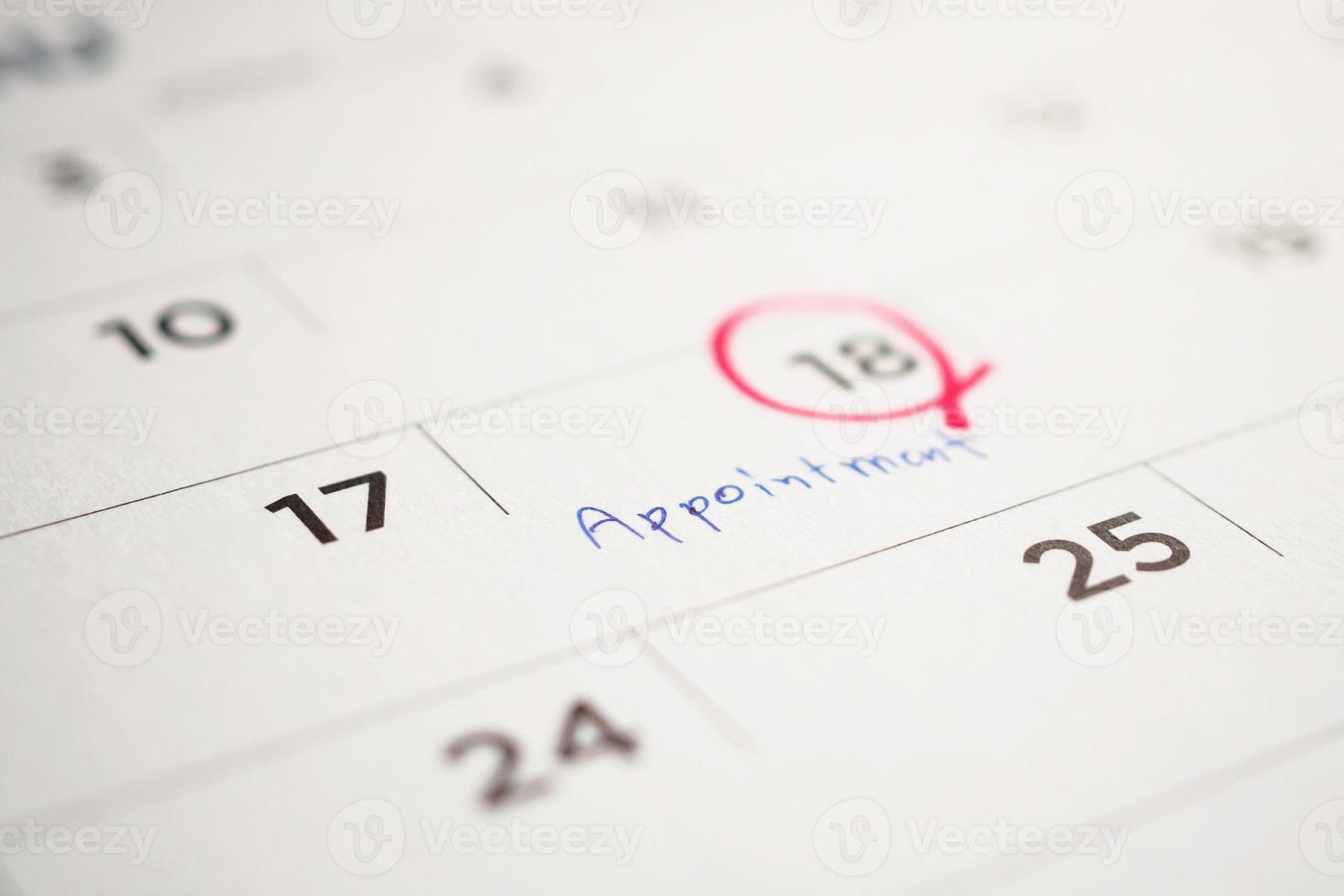 important appointment schedule write on white calendar page date close ...