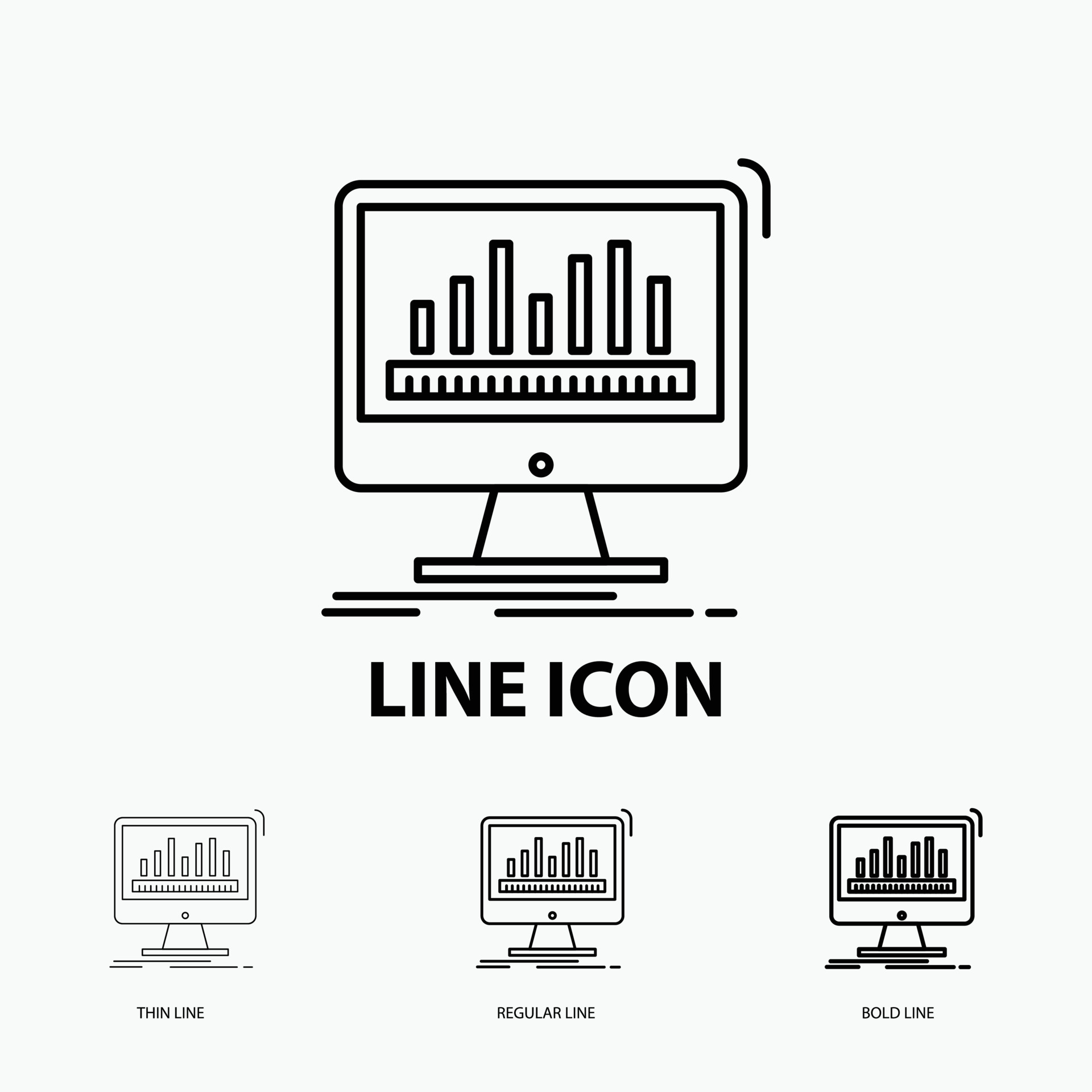 Analytics Processing Dashboard Data Stats Icon In Thin Regular And