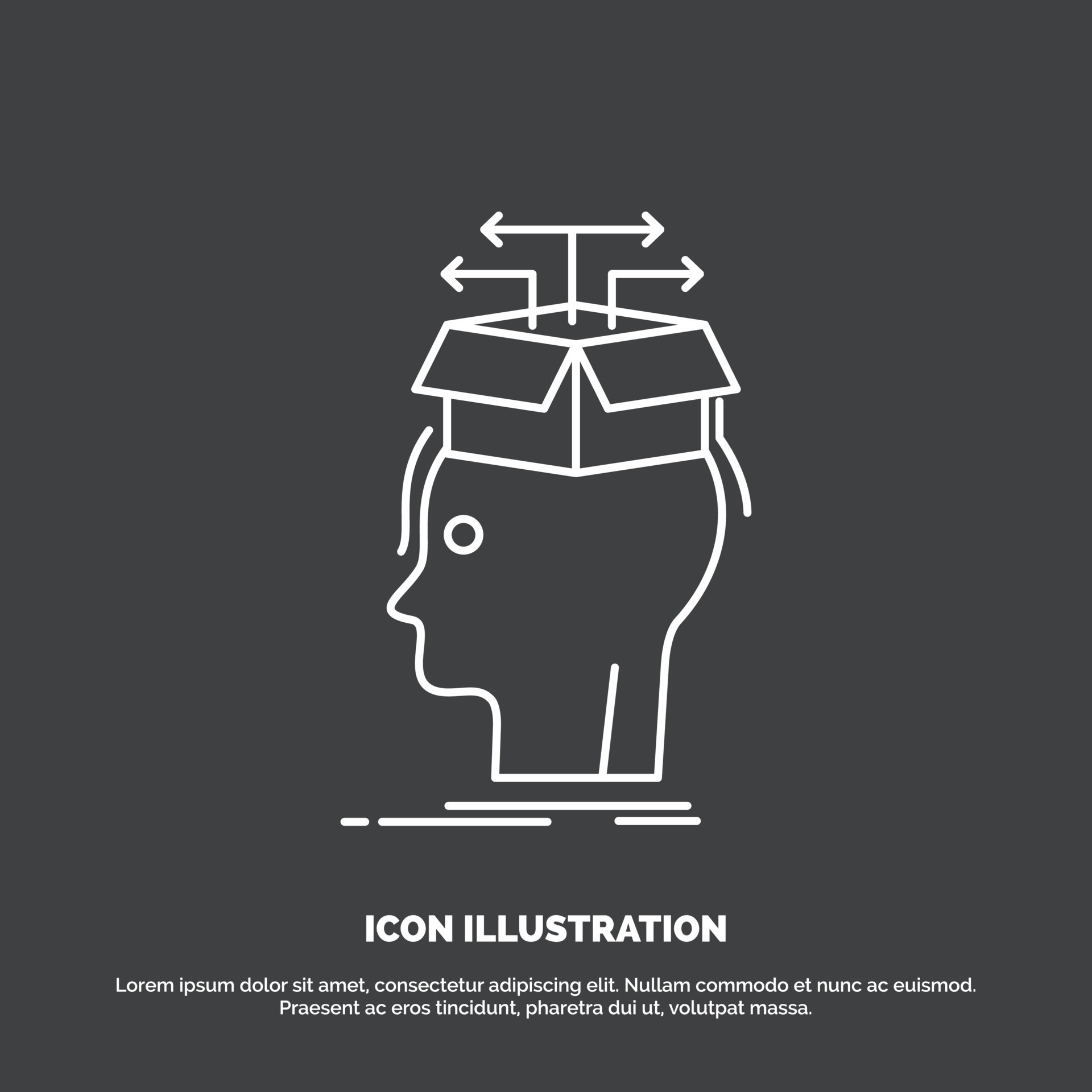 Data Extraction Head Knowledge Sharing Icon Line Vector Symbol For Ui And Ux Website Or