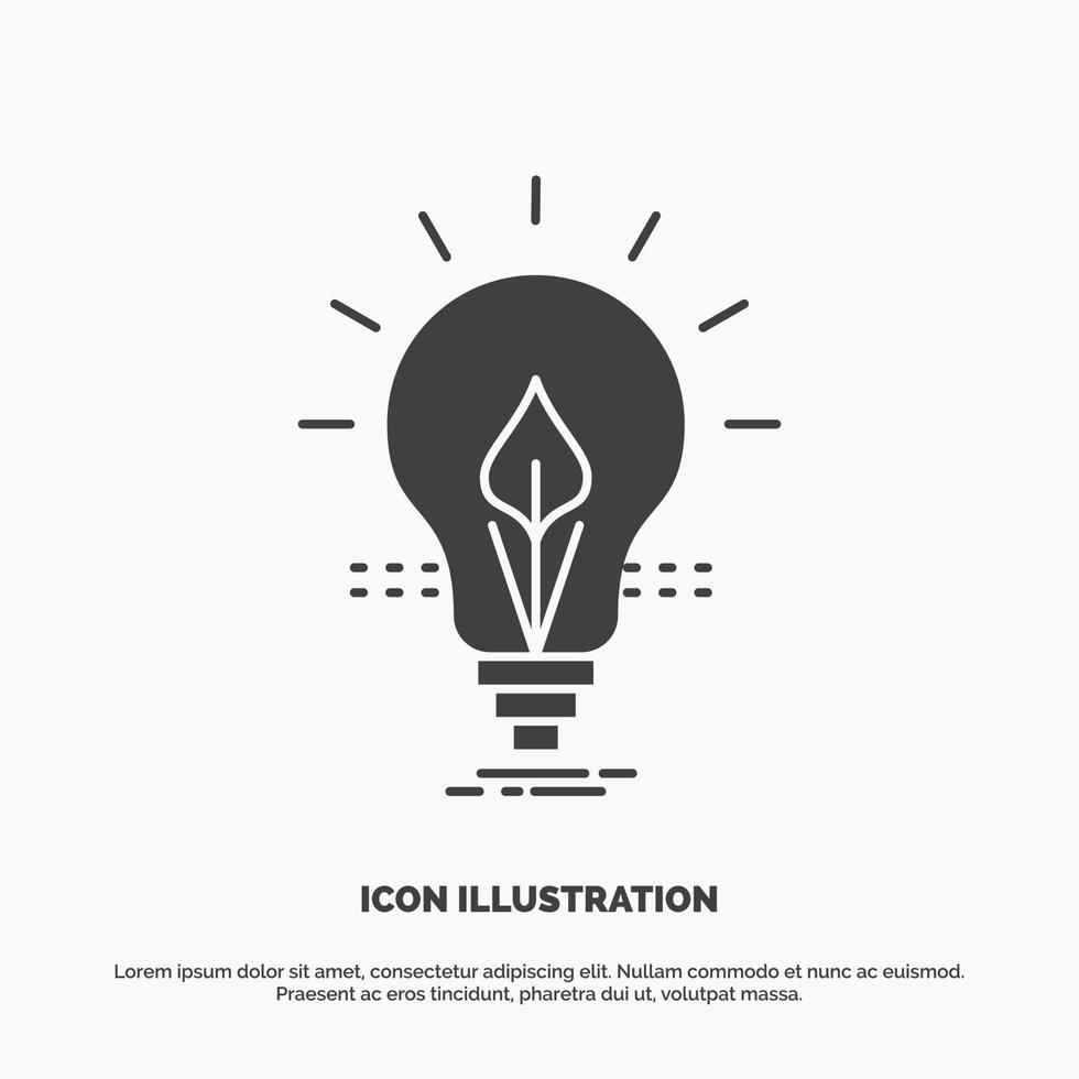 bulb. idea. electricity. energy. light Icon. glyph vector gray symbol for UI and UX. website or ...