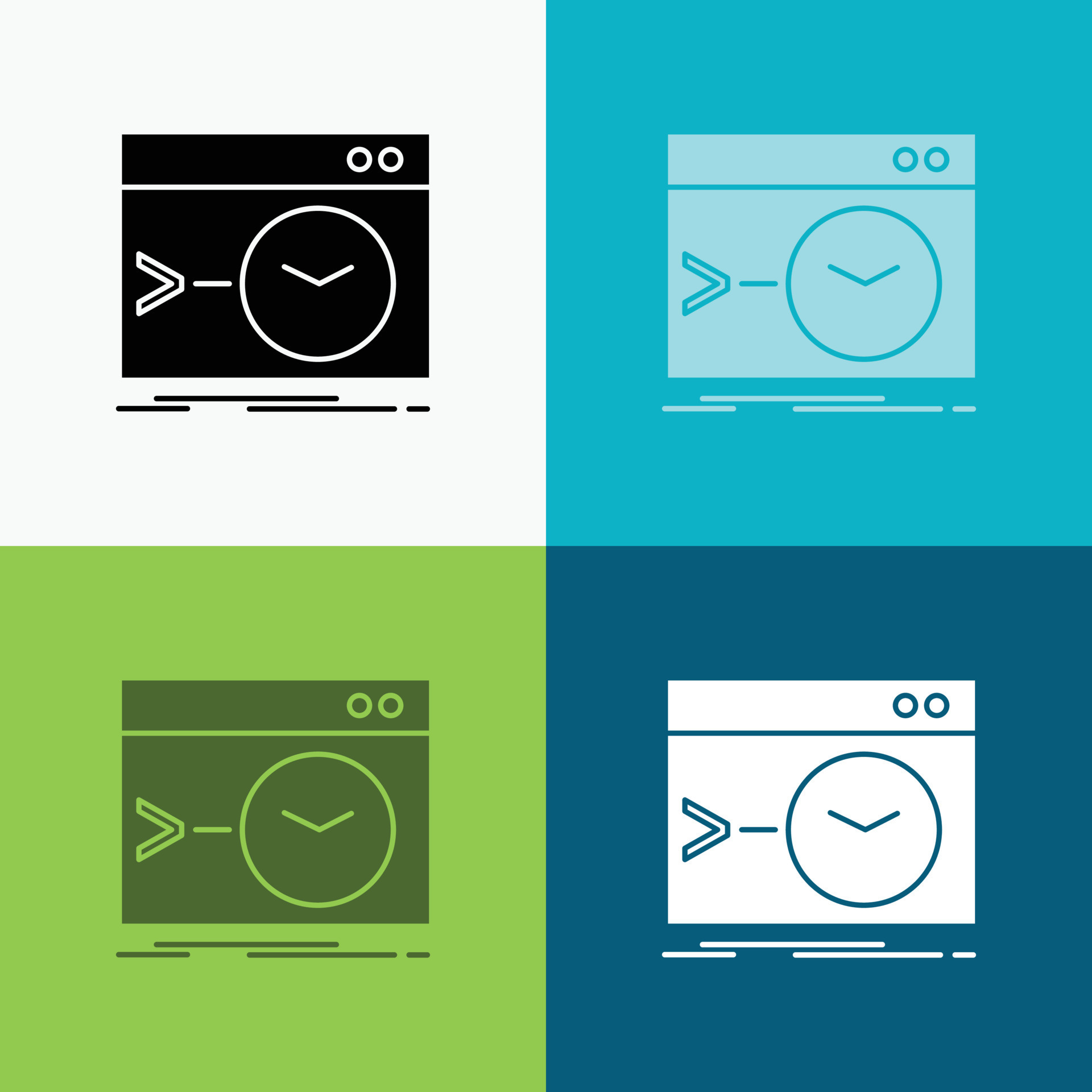 Admin. command. root. software. terminal Icon Over Various Background. glyph style design ...
