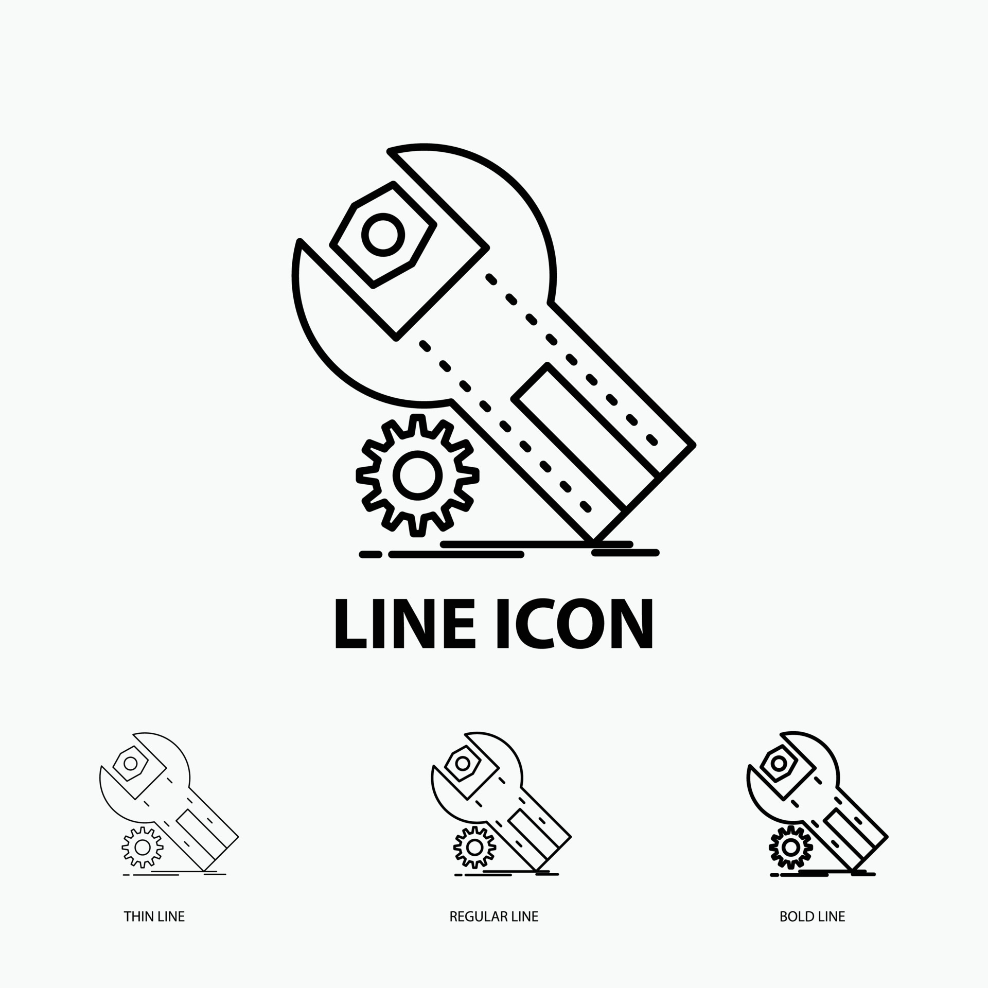 Settings App Installation Maintenance Service Icon In Thin Regular