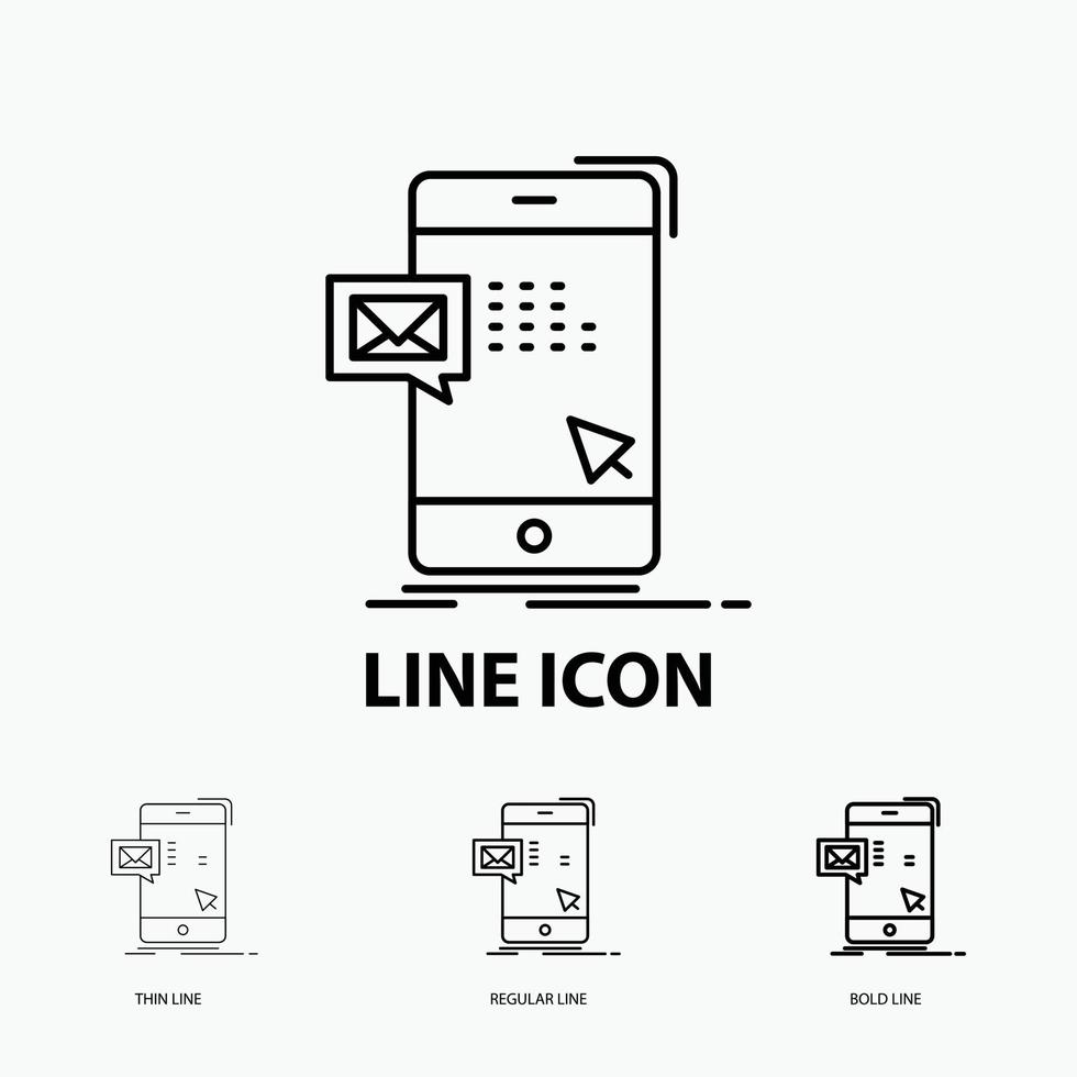 bulk. dialog. instant. mail. message Icon in Thin. Regular and Bold Line Style. Vector ...