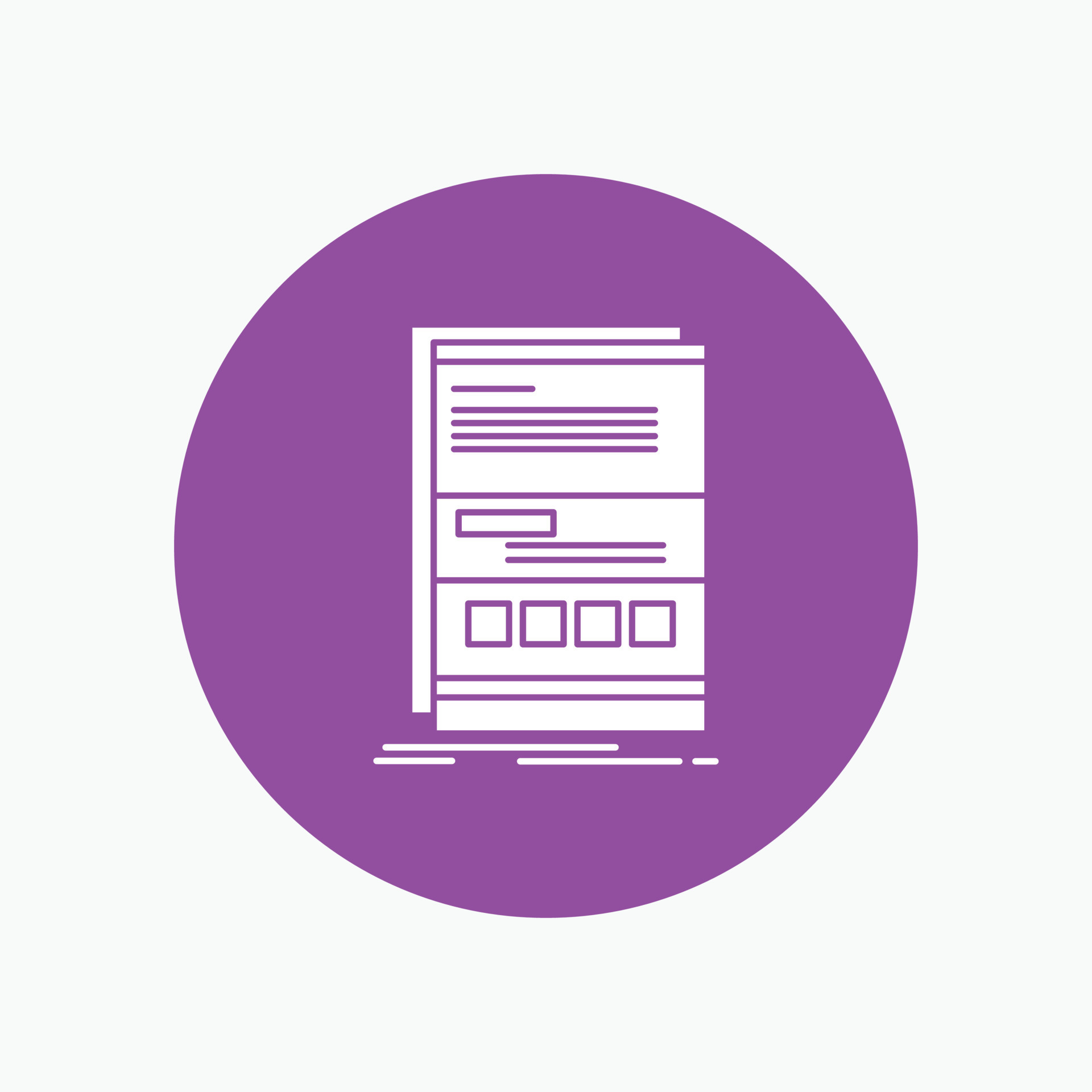 Browser Dynamic Internet Page Responsive White Glyph Icon In Circle Vector Button