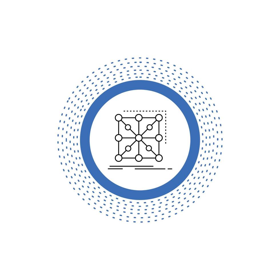 Data Framework App Cluster Complex Line Icon Vector Isolated