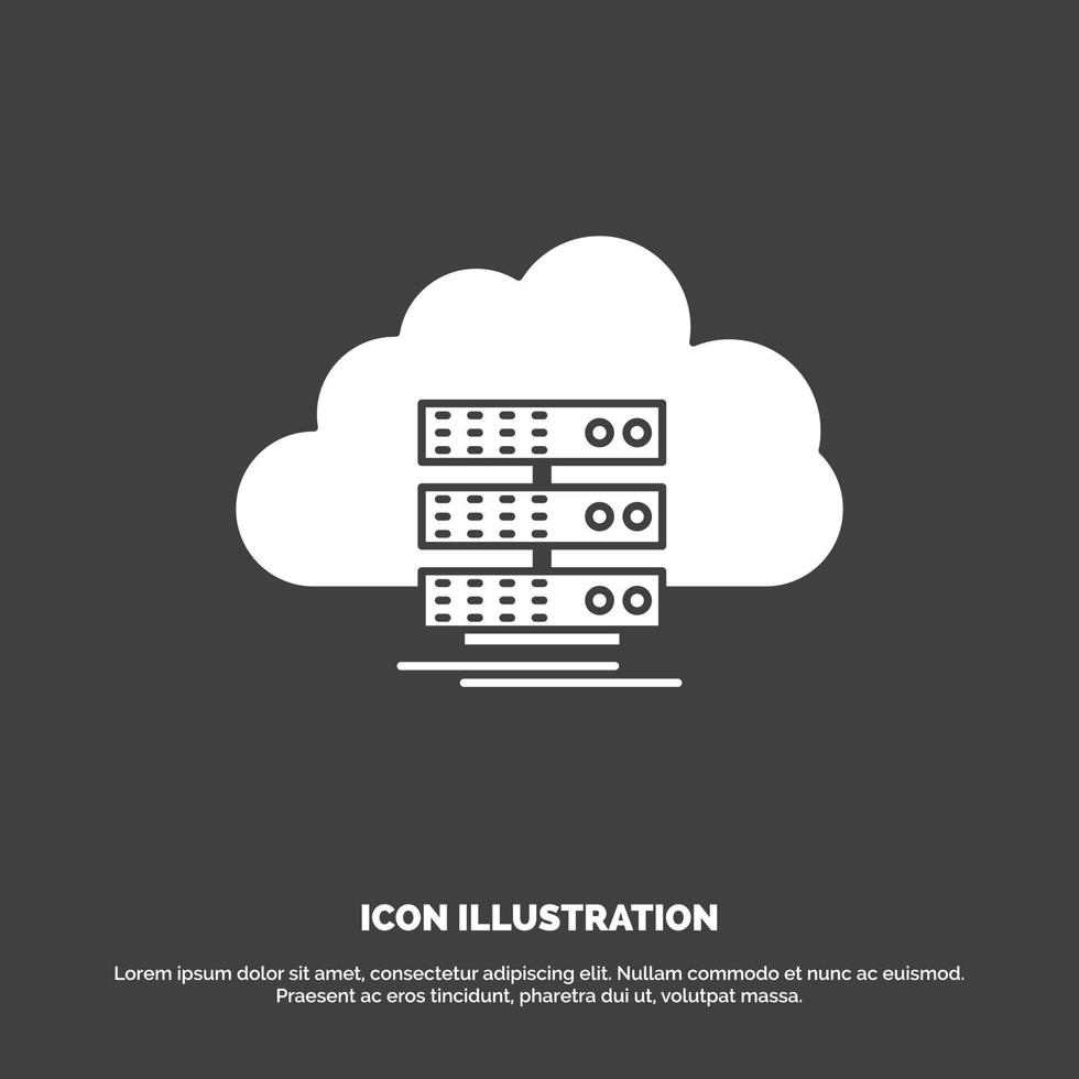 Cloud Storage Computing Data Flow Icon Glyph Vector Symbol For Ui