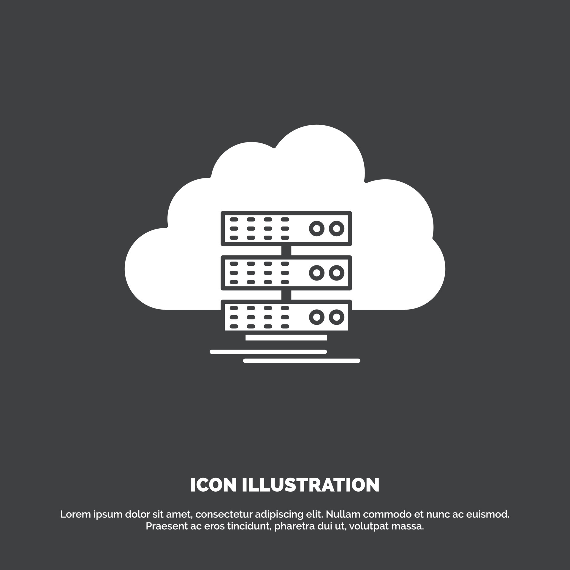 Cloud Storage Computing Data Flow Icon Glyph Vector Symbol For Ui