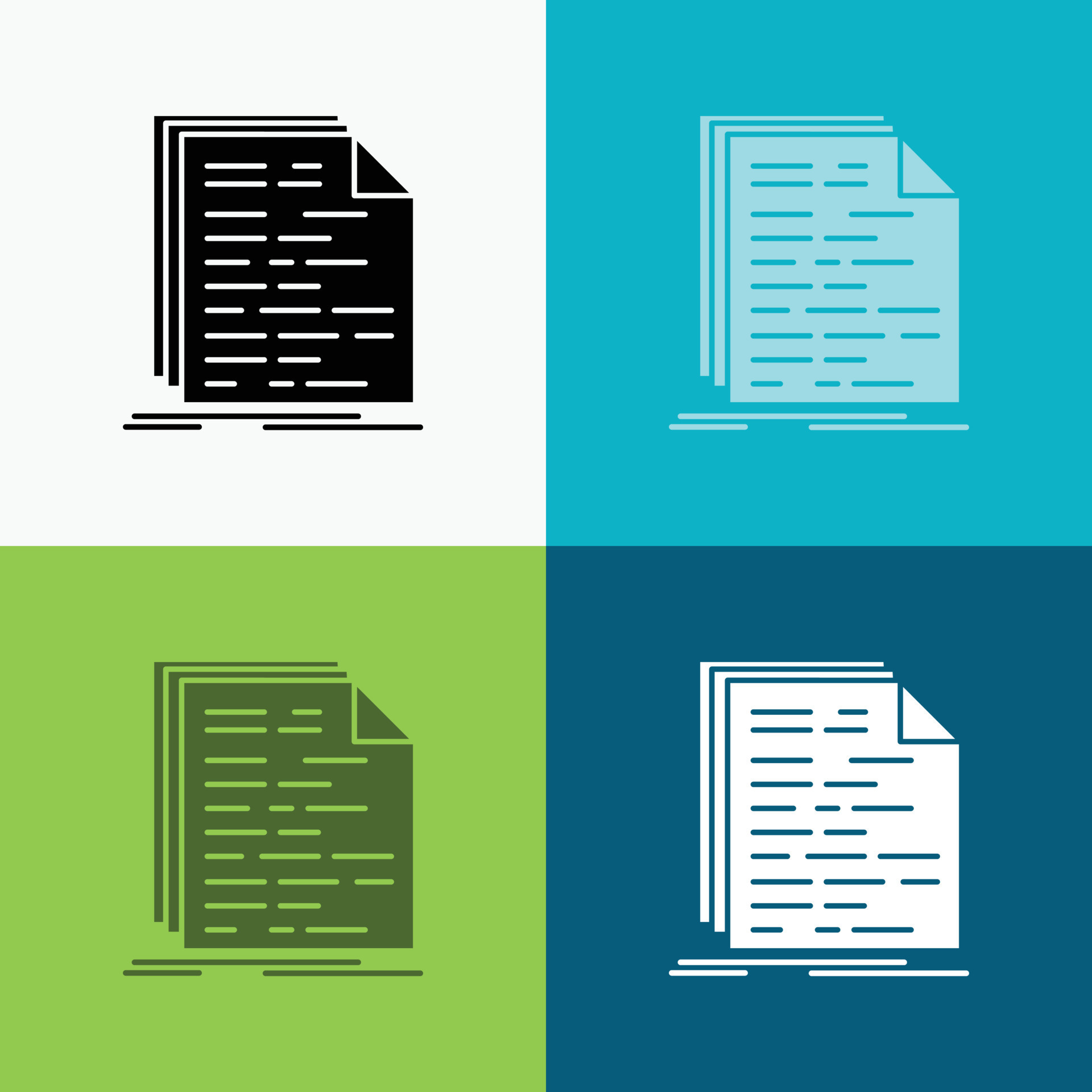 Code Coding Doc Programming Script Icon Over Various Background Glyph Style Design