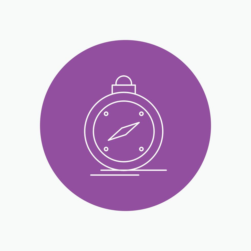 Compass Direction Navigation Gps Location White Line Icon In Circle