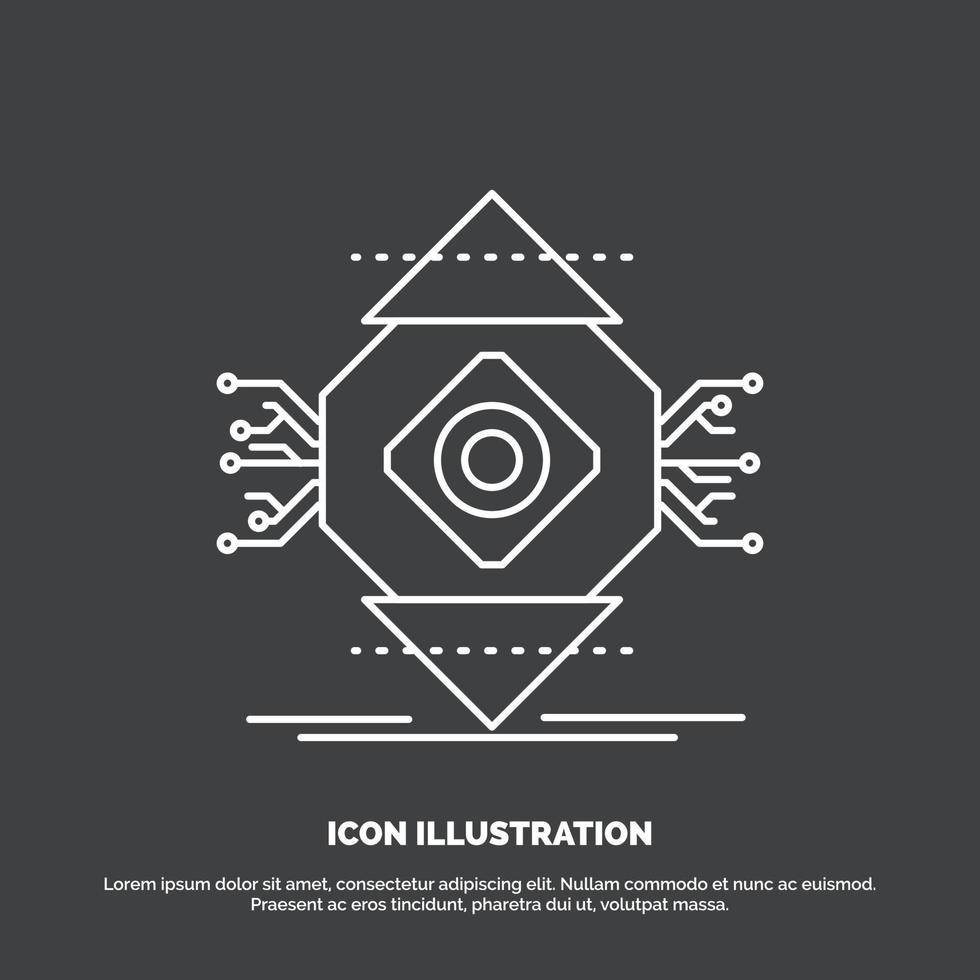 Ubicomp Computing Ubiquitous Computer Concept Icon Line Vector