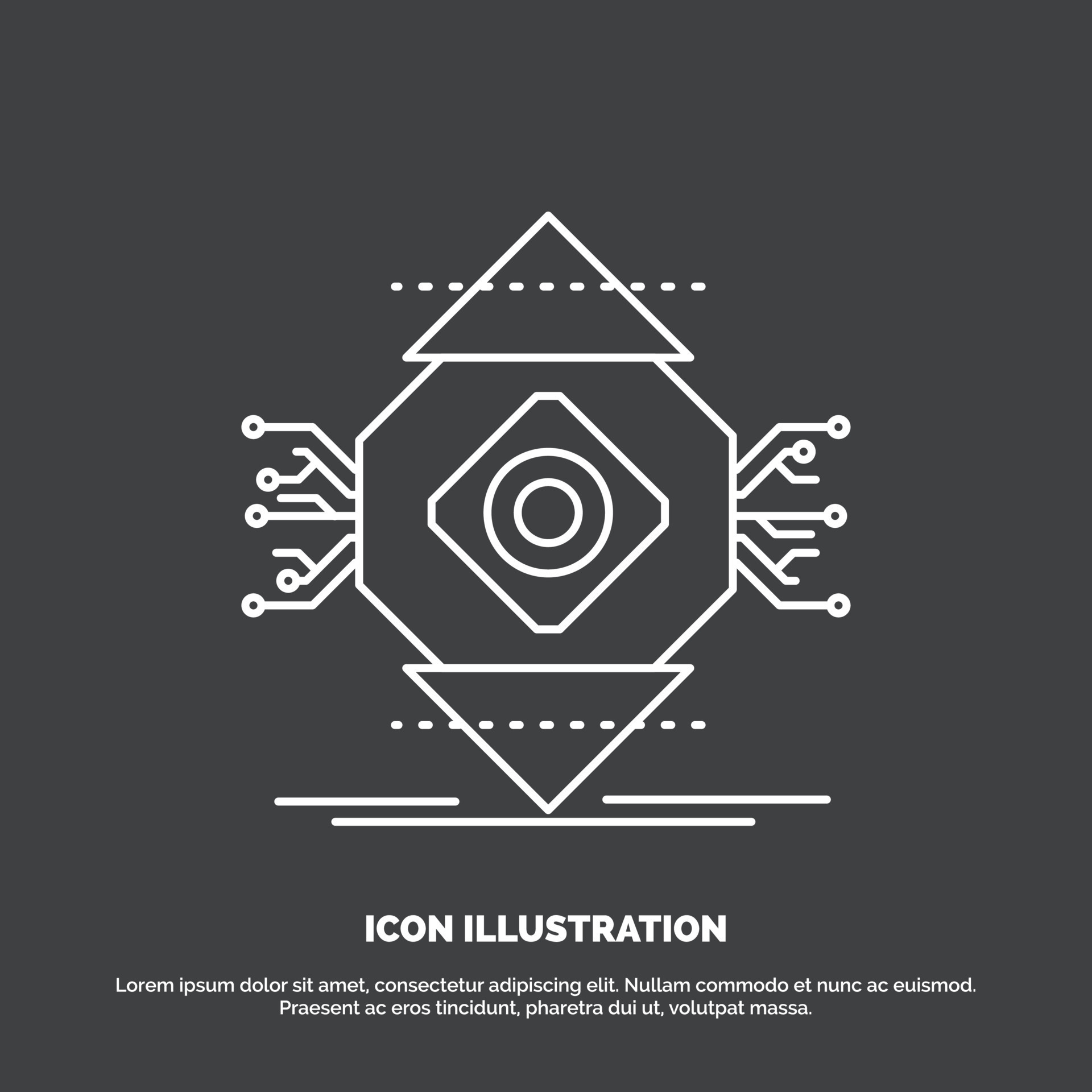 Ubicomp Computing Ubiquitous Computer Concept Icon Line Vector Symbol For Ui And Ux