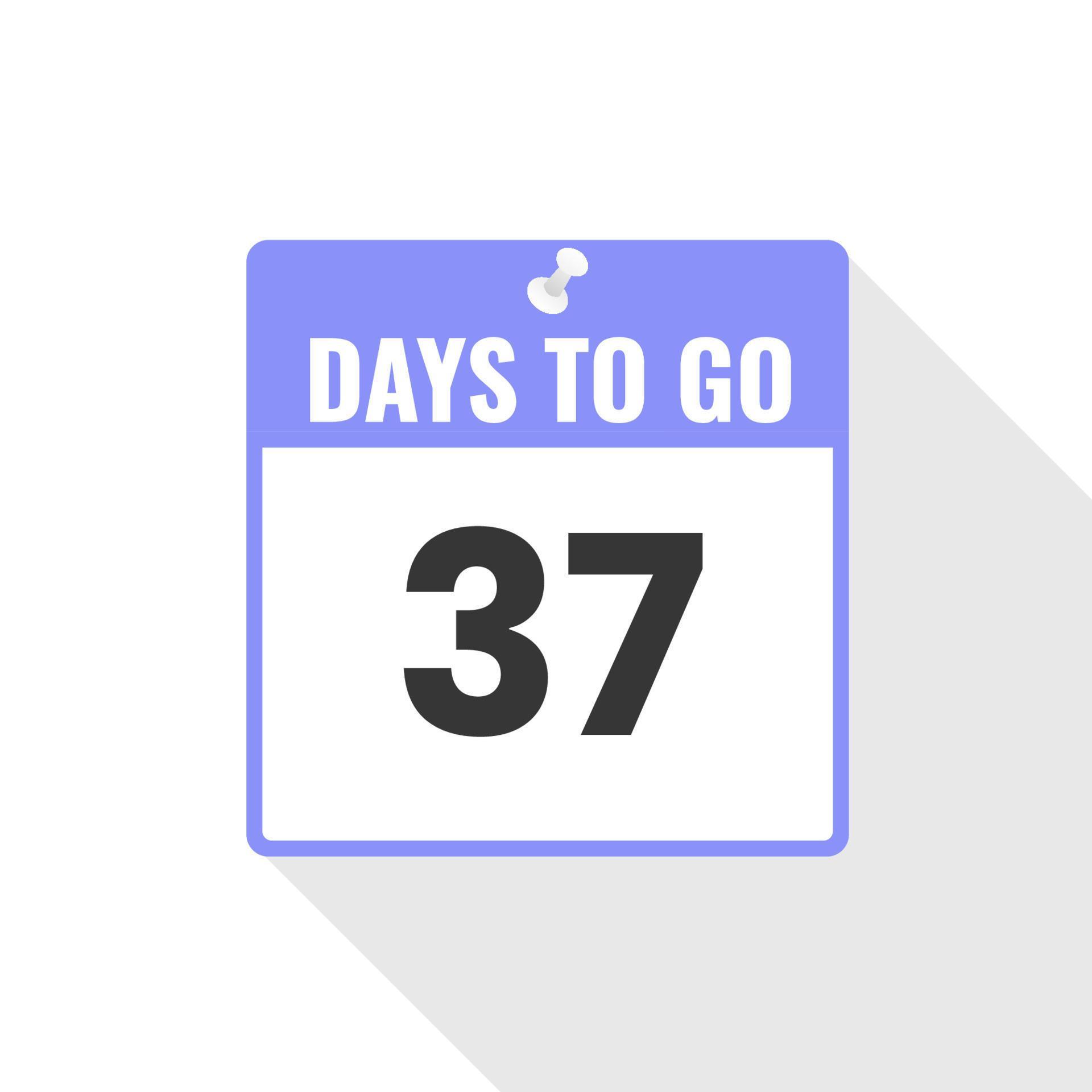 Quedan 37 días icono de ventas de cuenta regresiva. Quedan 37 días para el banner promocional ...