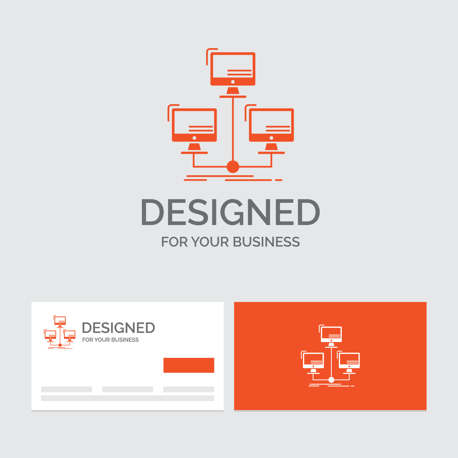 Business Logo Template For Database Distributed Connection Network Computer Orange Visiting